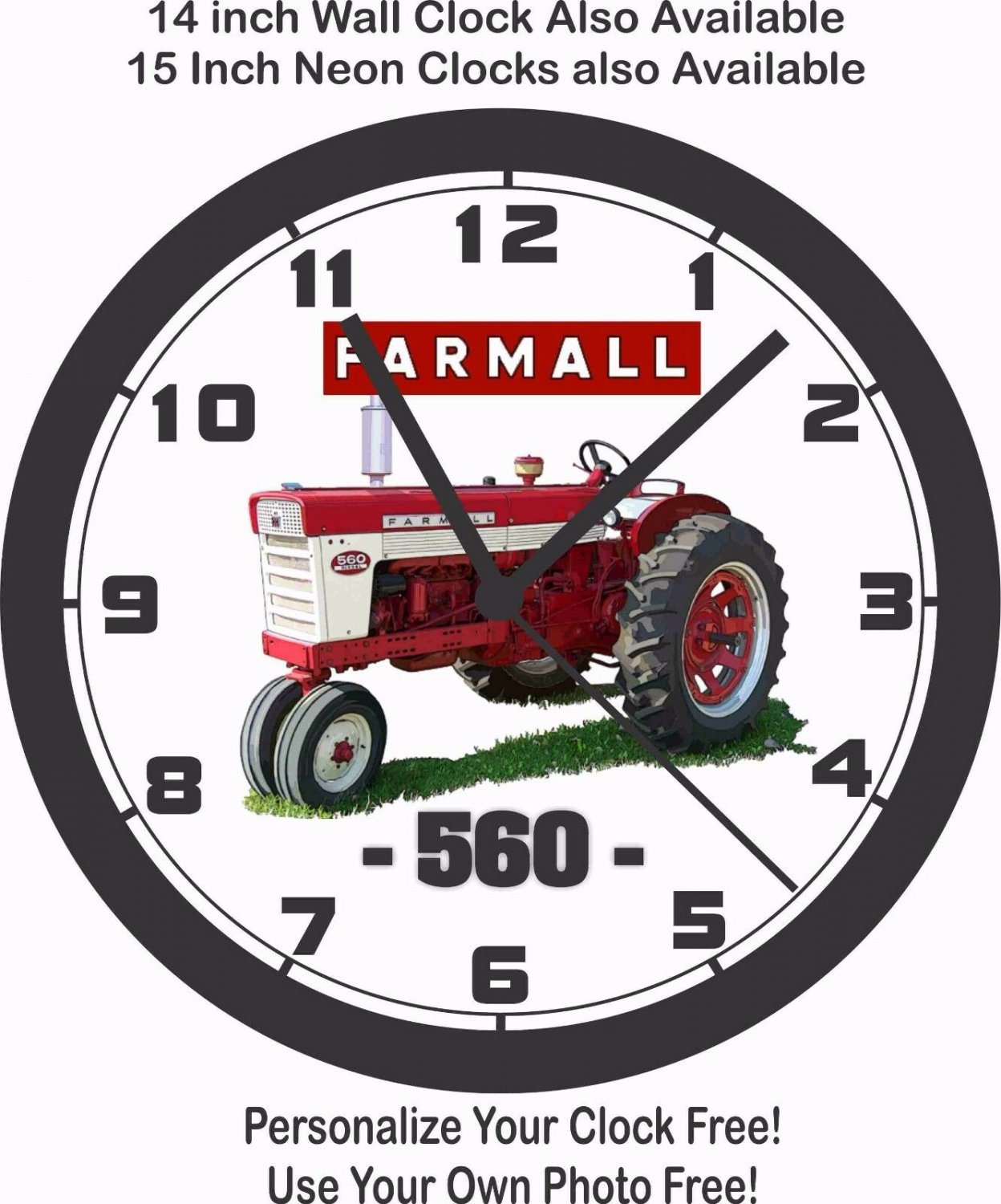 INTERNATIONAL-FARMALL 560 DIESEL TRACTOR WALL CLOCK-JOHN DEERE