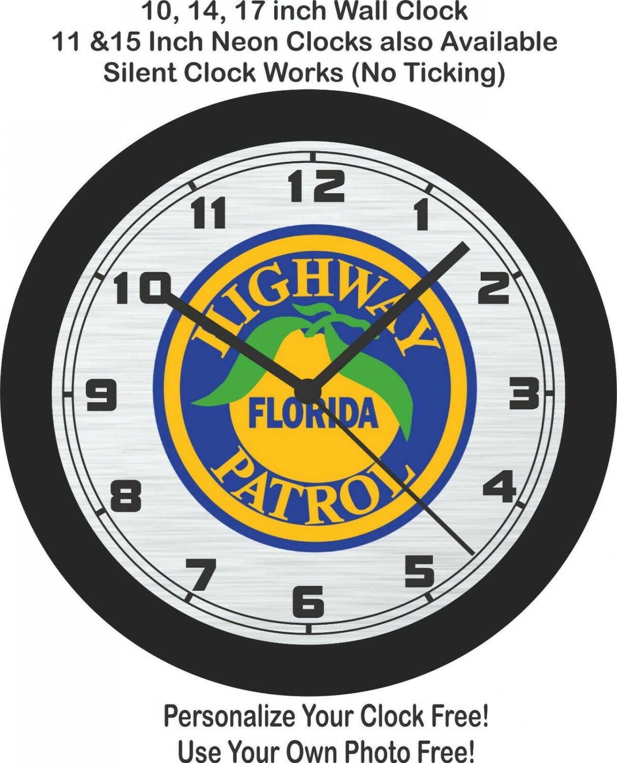 Florida Highway Patrol Badge Wall Clock-Free US Ship-Choose 1 of 2