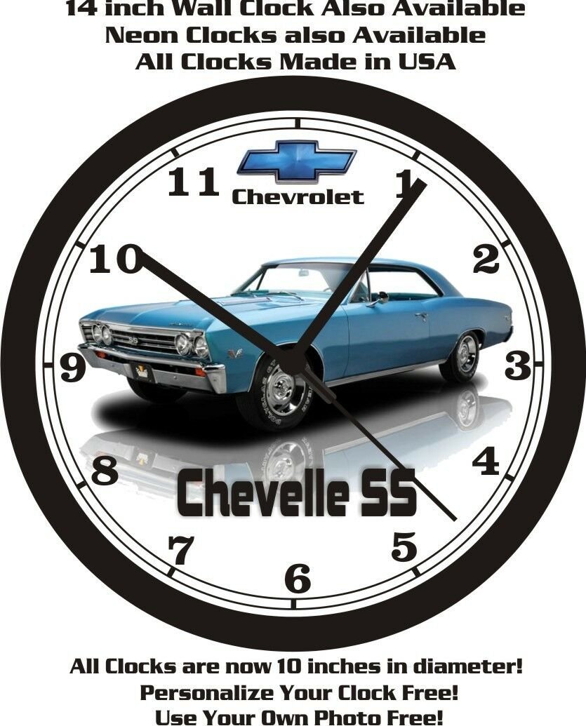 1967 CHEVROLET CHEVELLE SS WALL CLOCK-FREE USA SHIP