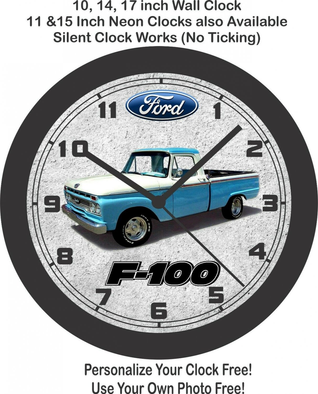 1966 Ford F-100 Pickup Truck Wall Clock, Free US Ship, Chevrolet, Dodge ...