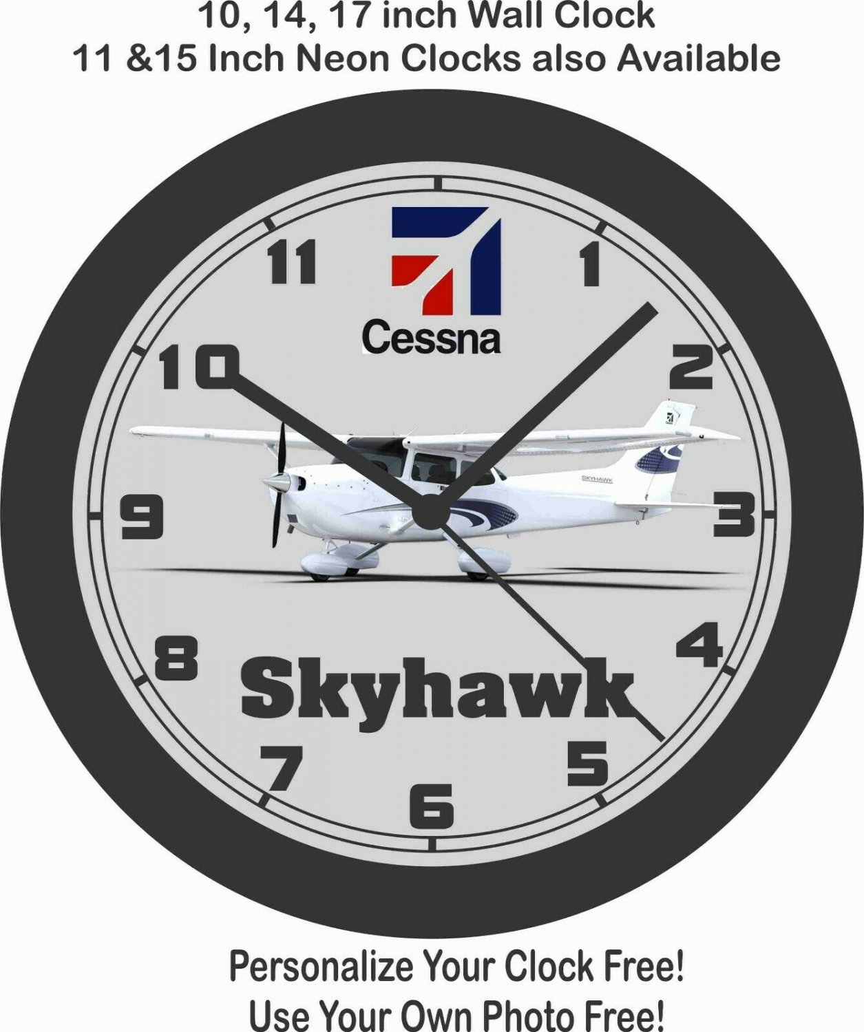 CESSNA SKYHAWK AIRPLANE WALL CLOCK-PIPER CUB