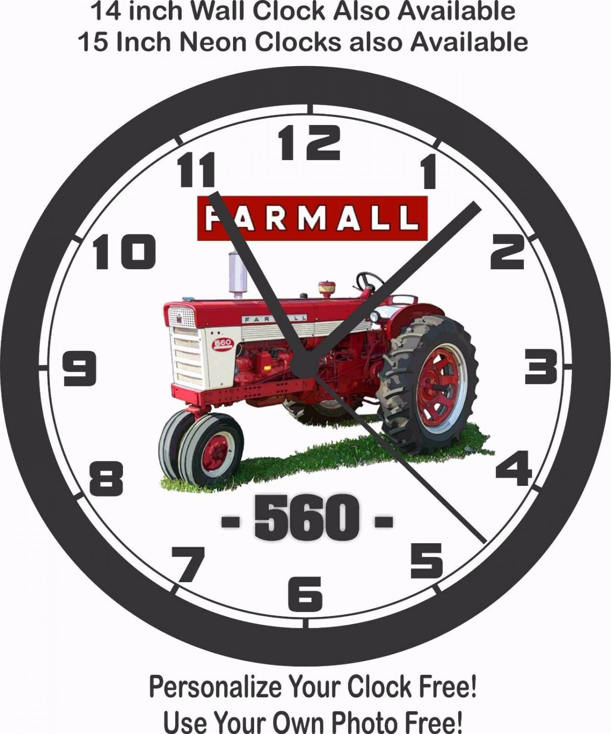 INTERNATIONAL-FARMALL 560 GAS TRACTOR WALL CLOCK-JOHN DEERE
