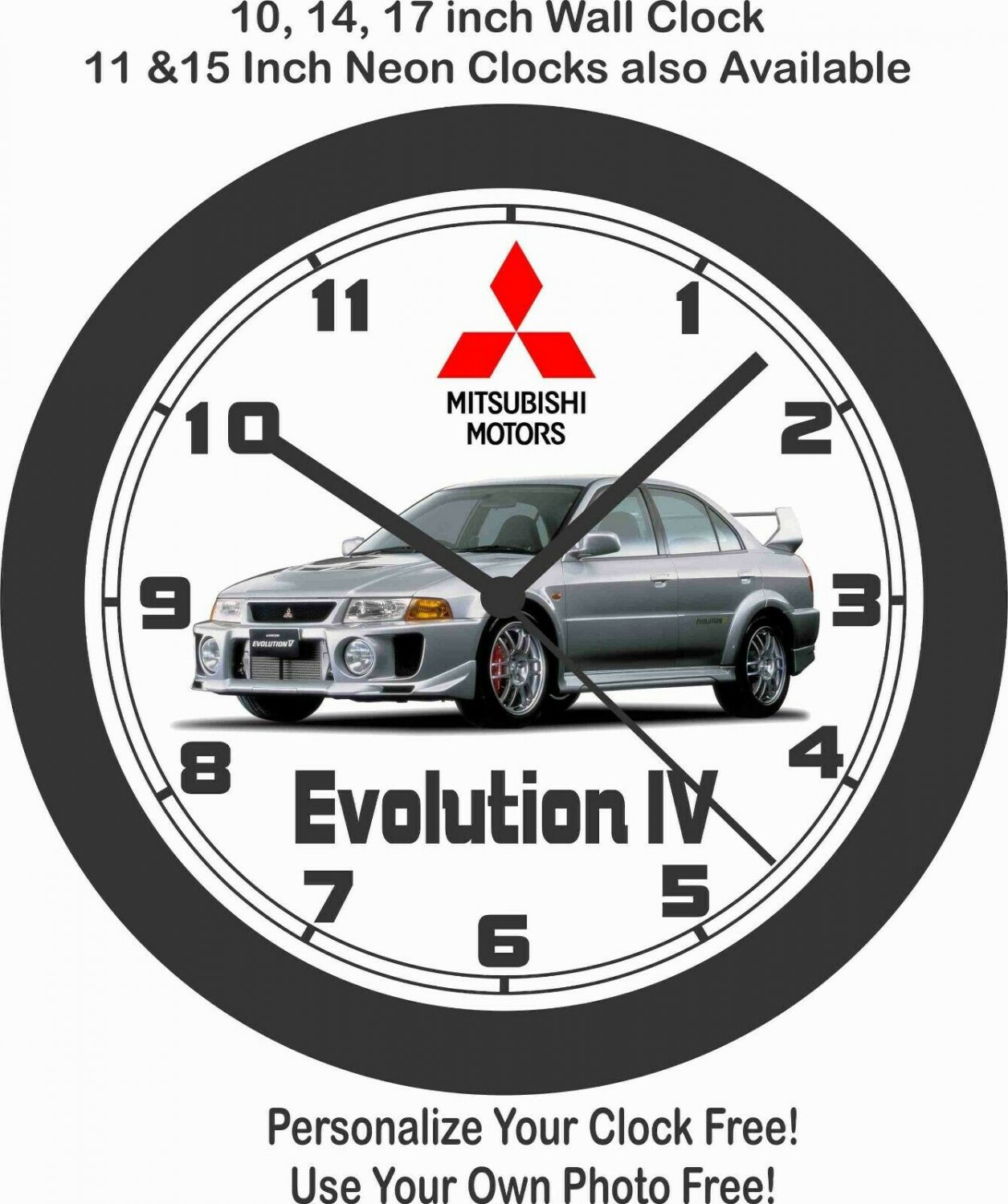 MITSUBISHI LANCER EVOLUTION IV WALL CLOCK-SUBARU-HONDA-TOYOTA