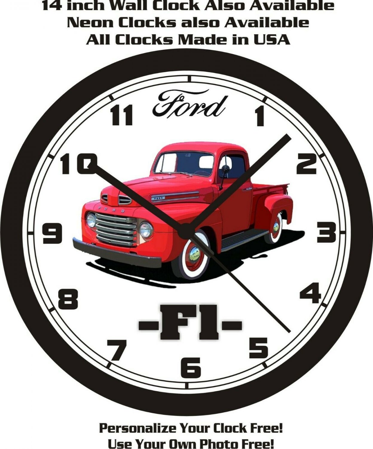 1948-1950 FORD F1, F100 PICKUP TRUCK WALL CLOCK-FREE USA SHIP!