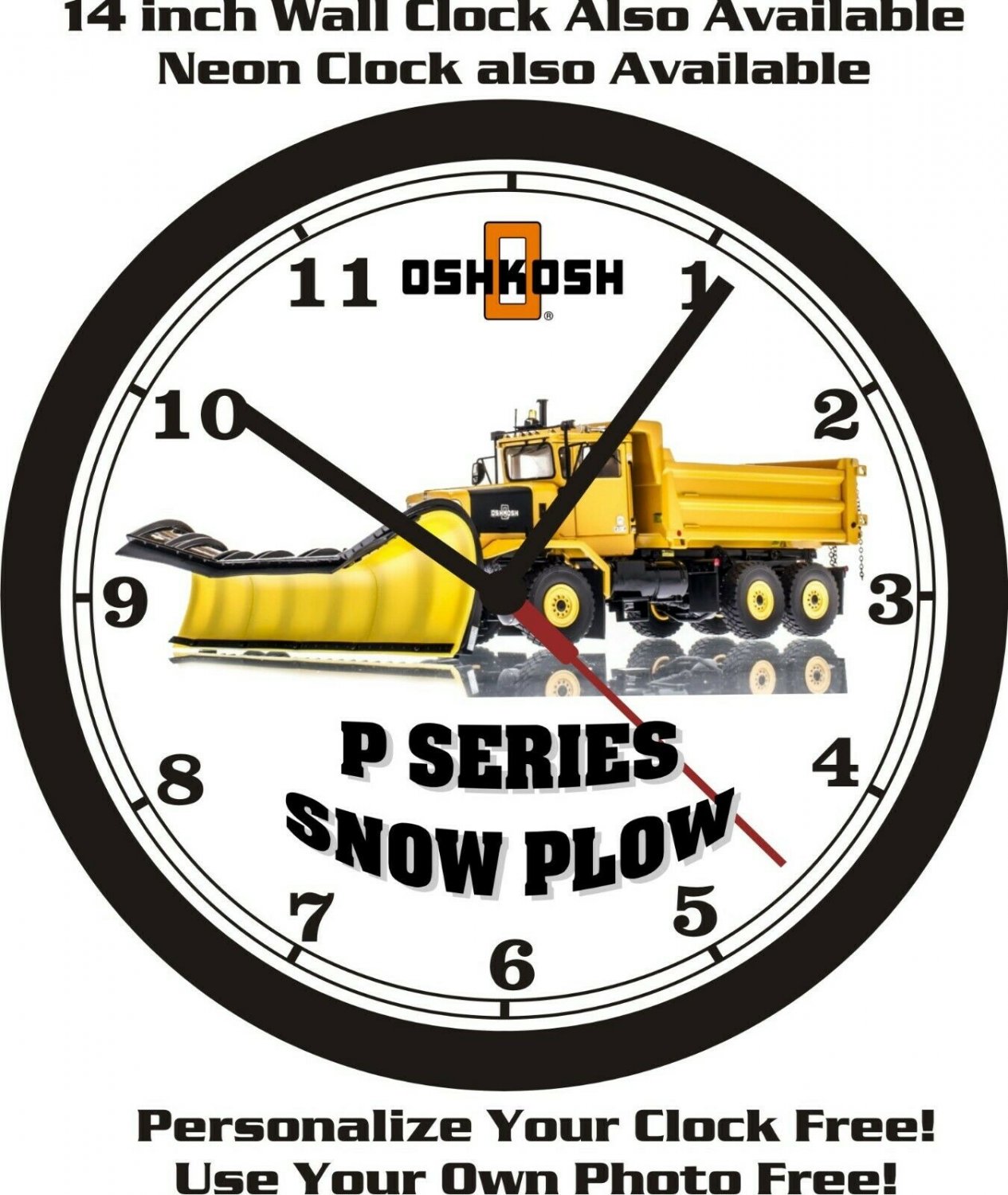 OSHKOSH P SERIES SNOW PLOW WALL CLOCK-FREE USA SHIP!