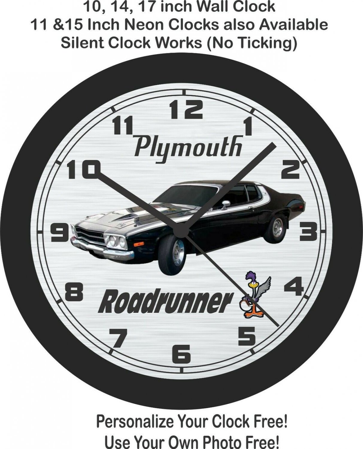 1973 Plymouth Roadrunner Wall Clock-Free US Ship