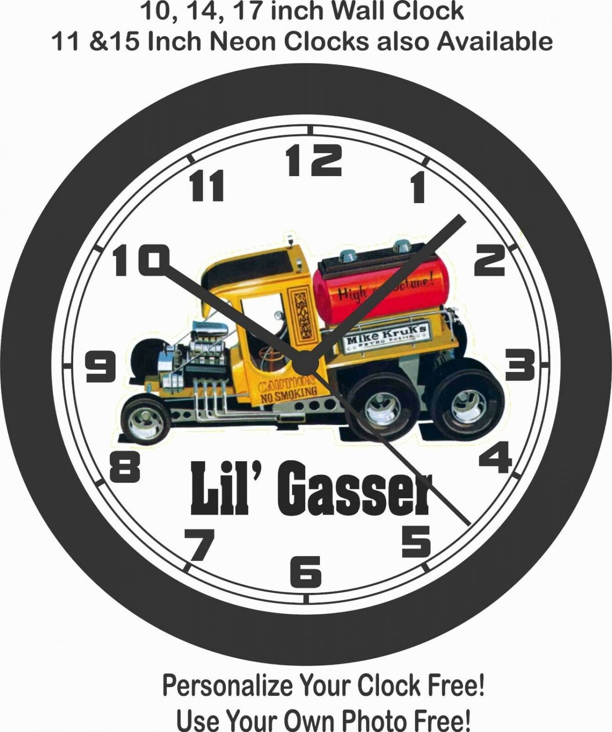 LIL' GASSER SHOW ROD WALL CLOCK-FREE USA SHIP!