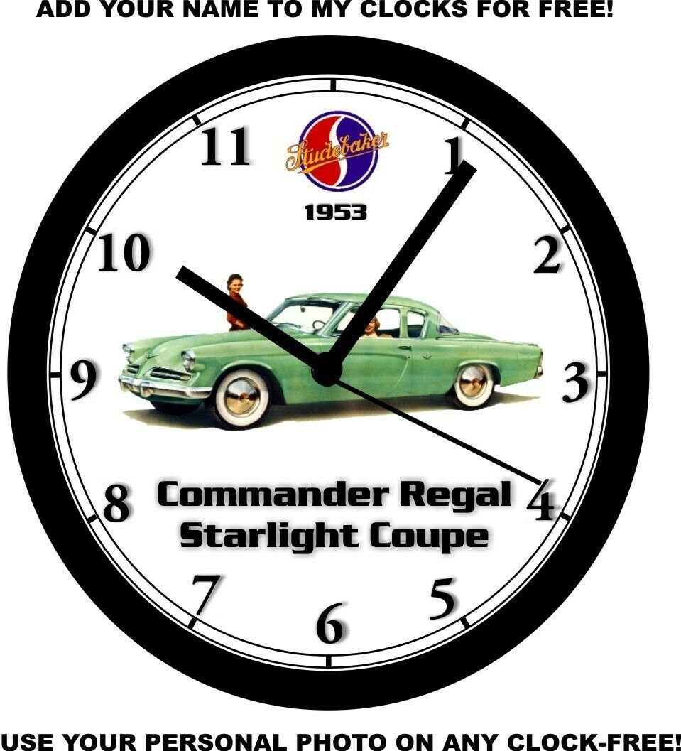 1953 STUDEBAKER COMMANDER REGAL STARLIGHT COUPE WALL CLOCK-Free USA Ship