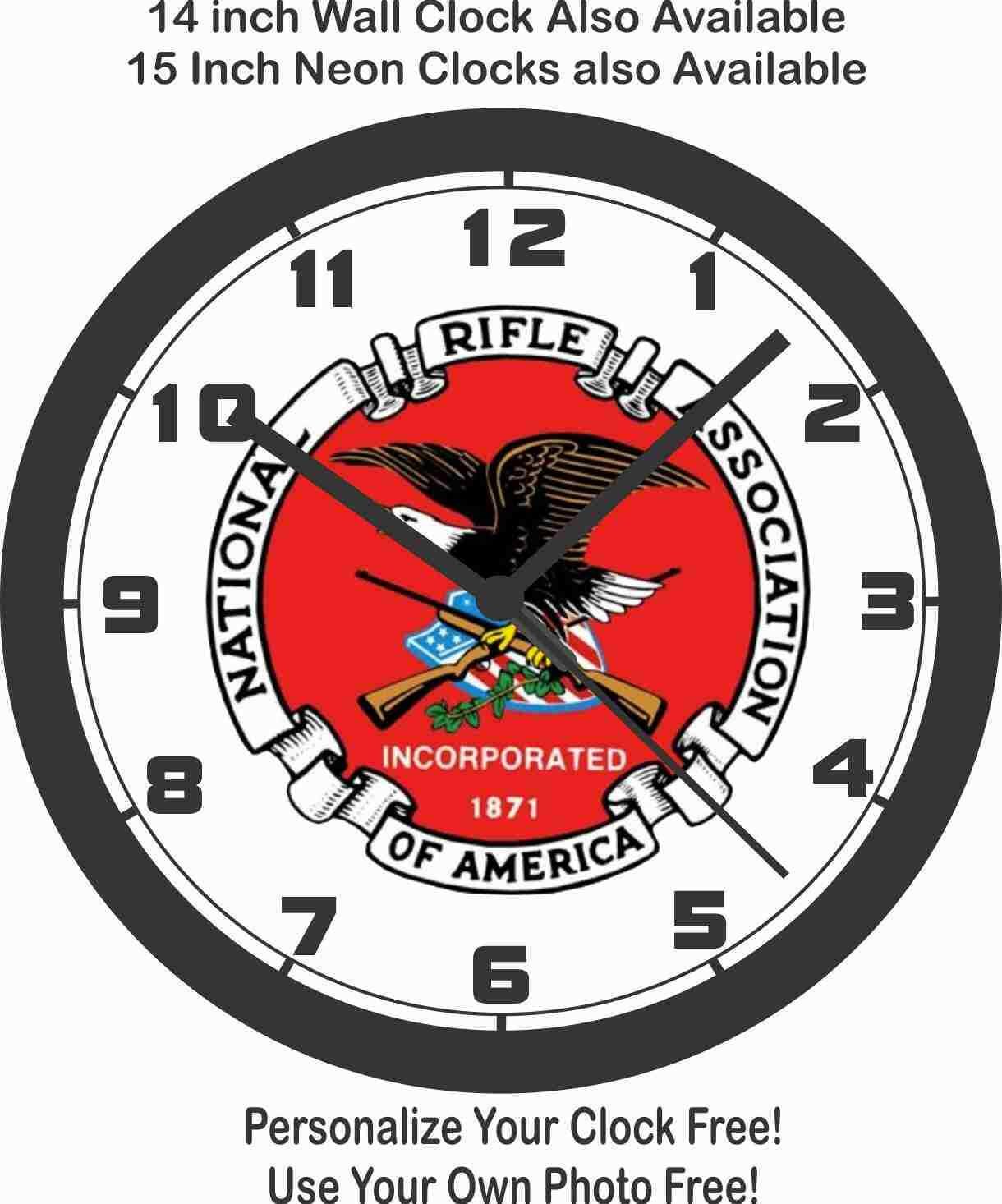 NATIONAL RIFLE ASSOCIATION LOGO WALL CLOCK-NEW!-Free USA Ship-Choose 1 of 3