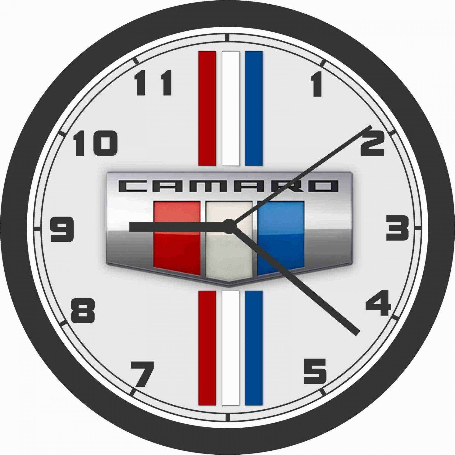 CHEVROLET CAMARO EMBLEM WALL CLOCK- SS, ZL1, COPO, Z/28, IROC