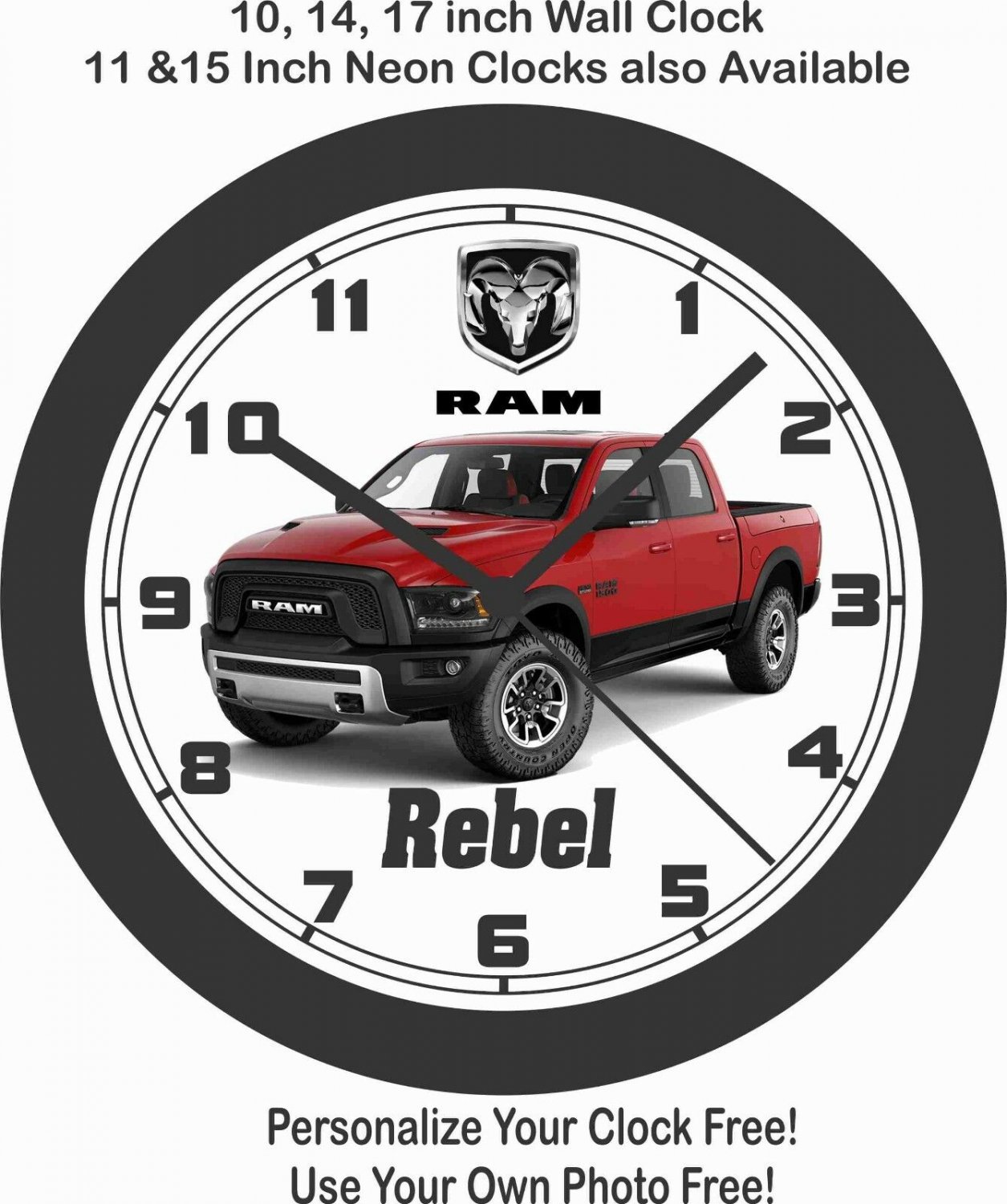 2016-2018 DODGE RAM REBEL 1500 PICKUP TRUCK WALL CLOCK-FREE USA SHIP