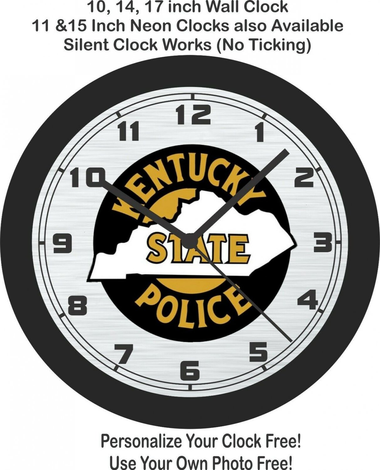 Kentucky State Police Badge Wall Clock-Free US Ship