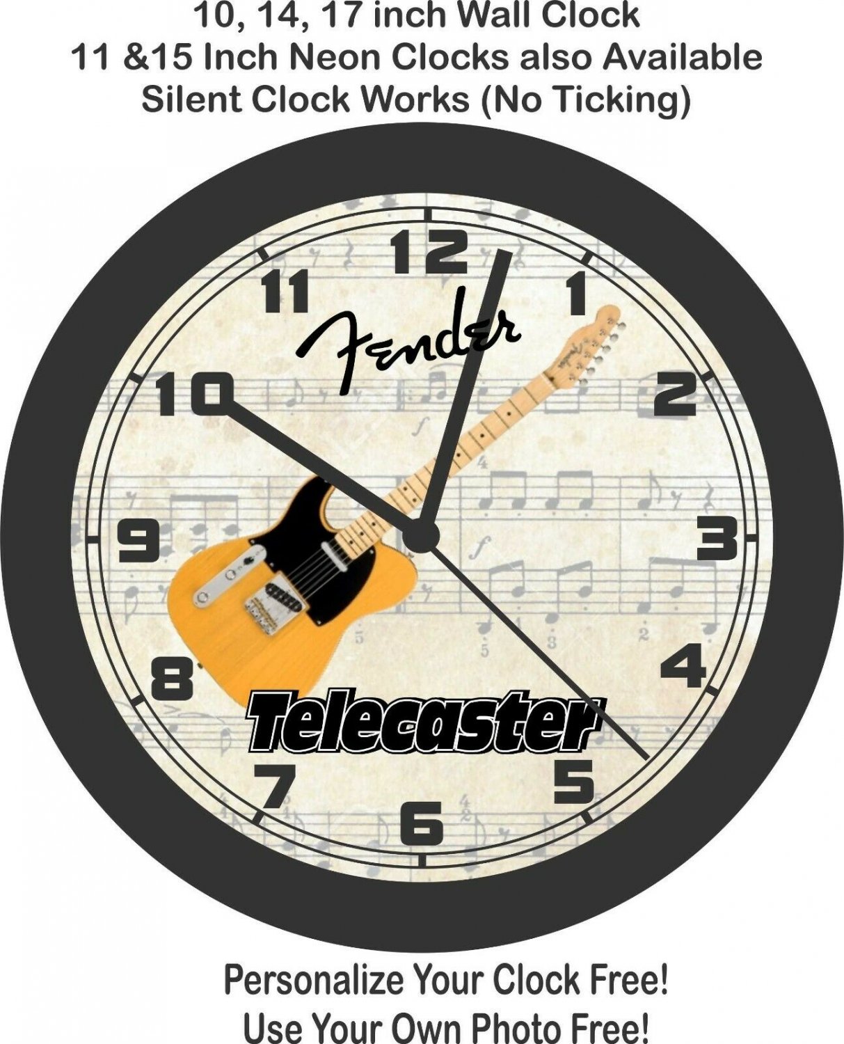 Fender American Original 50's Telecaster Left hand Guitar Wall Clock-Gibson