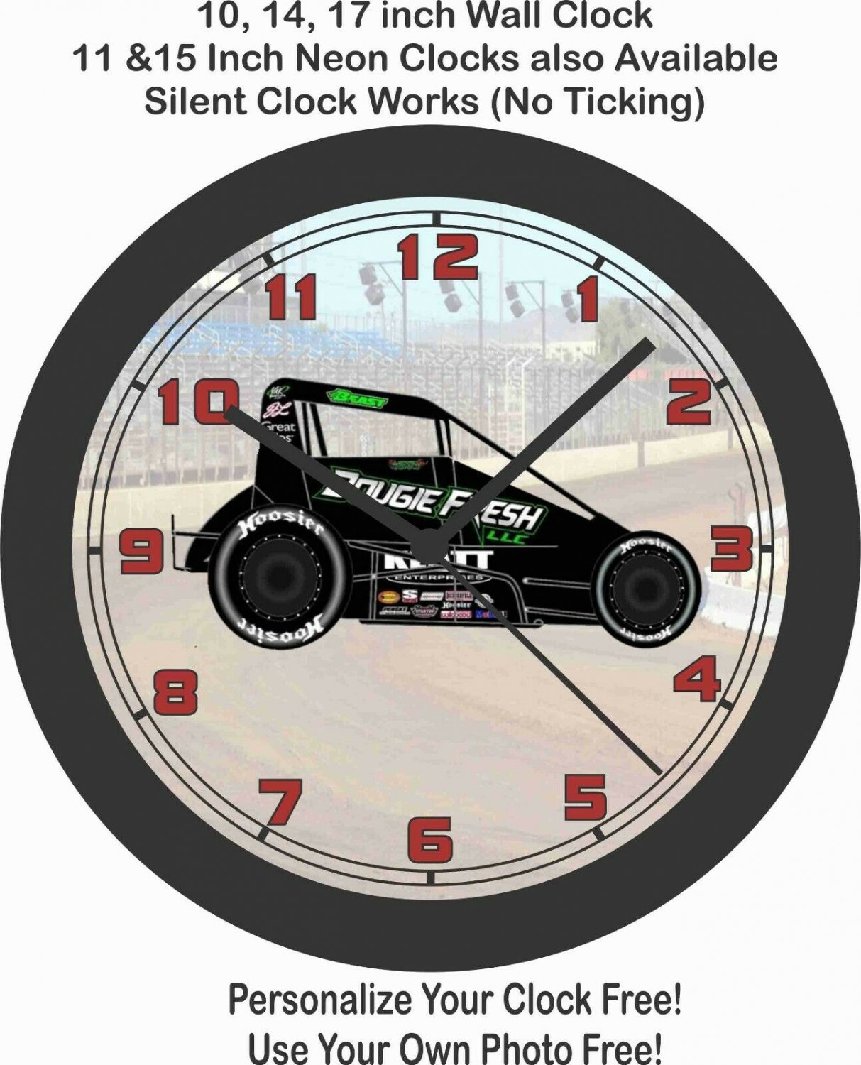 MIDGET RACING RACE CAR WALL CLOCK-FREE USA SHIP!-Choose 1 of 2