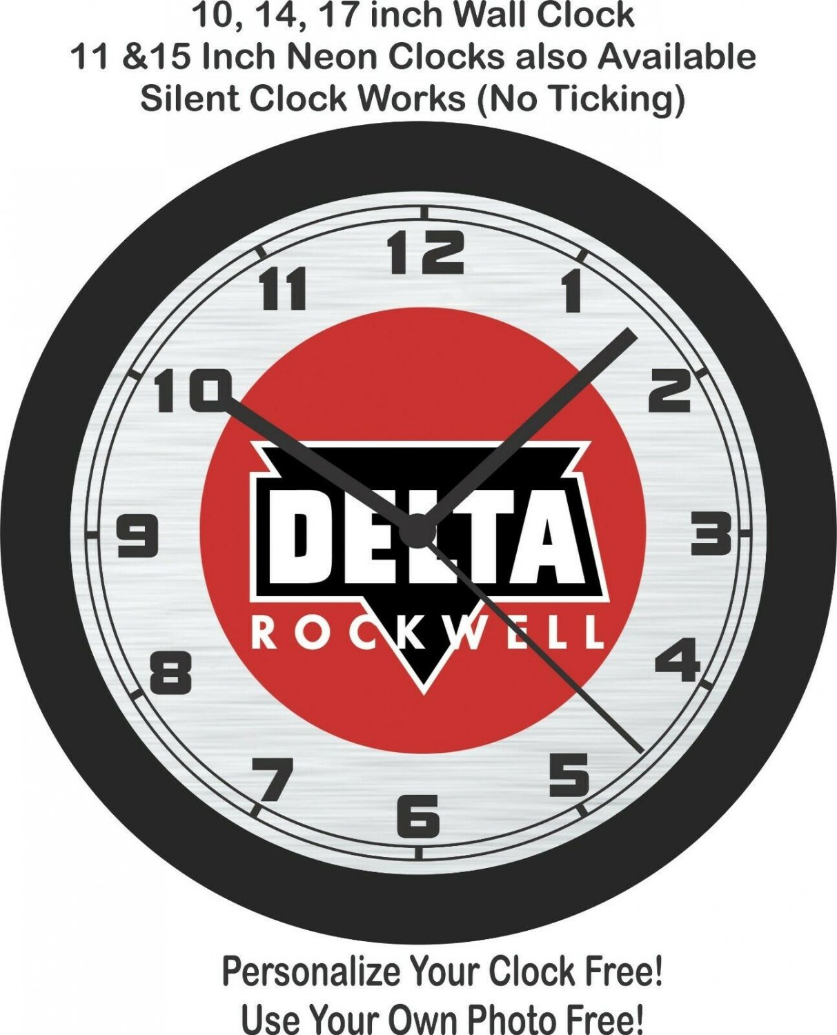Delta-Rockwell Tools Logo Wall Clock-Free US Ship