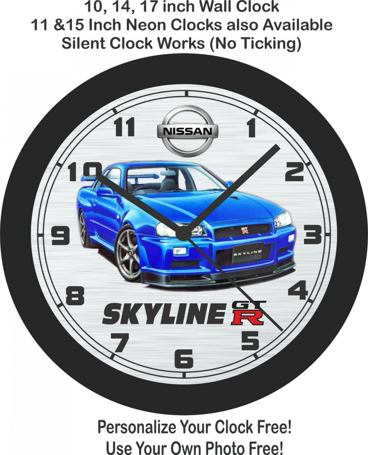 Nissan Skyline GTR V-Spec Wall Clock-Free US Ship-Datsun, Toyota