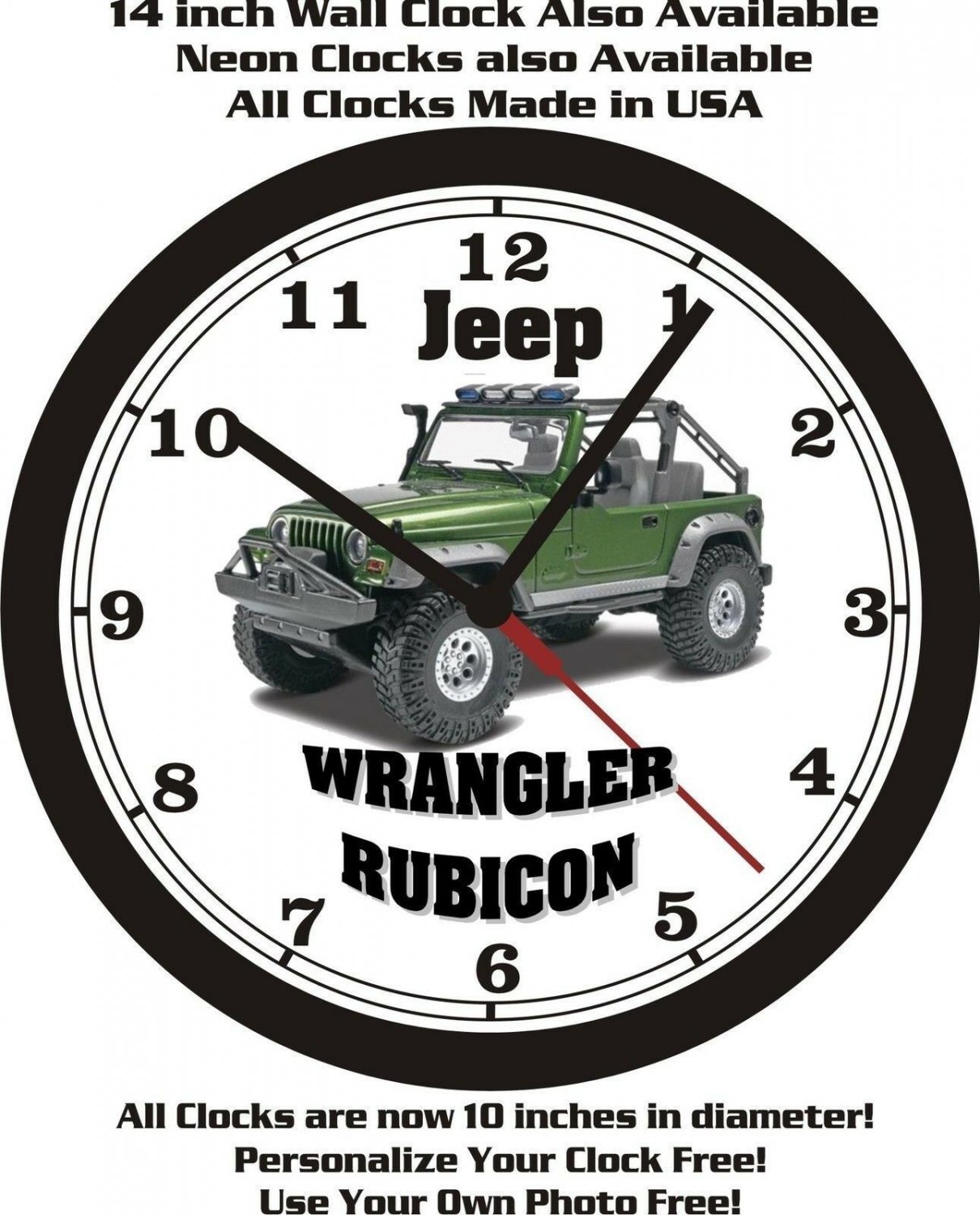 JEEP WRANGLER RUBICON WALL CLOCK-FREE USA SHIP!
