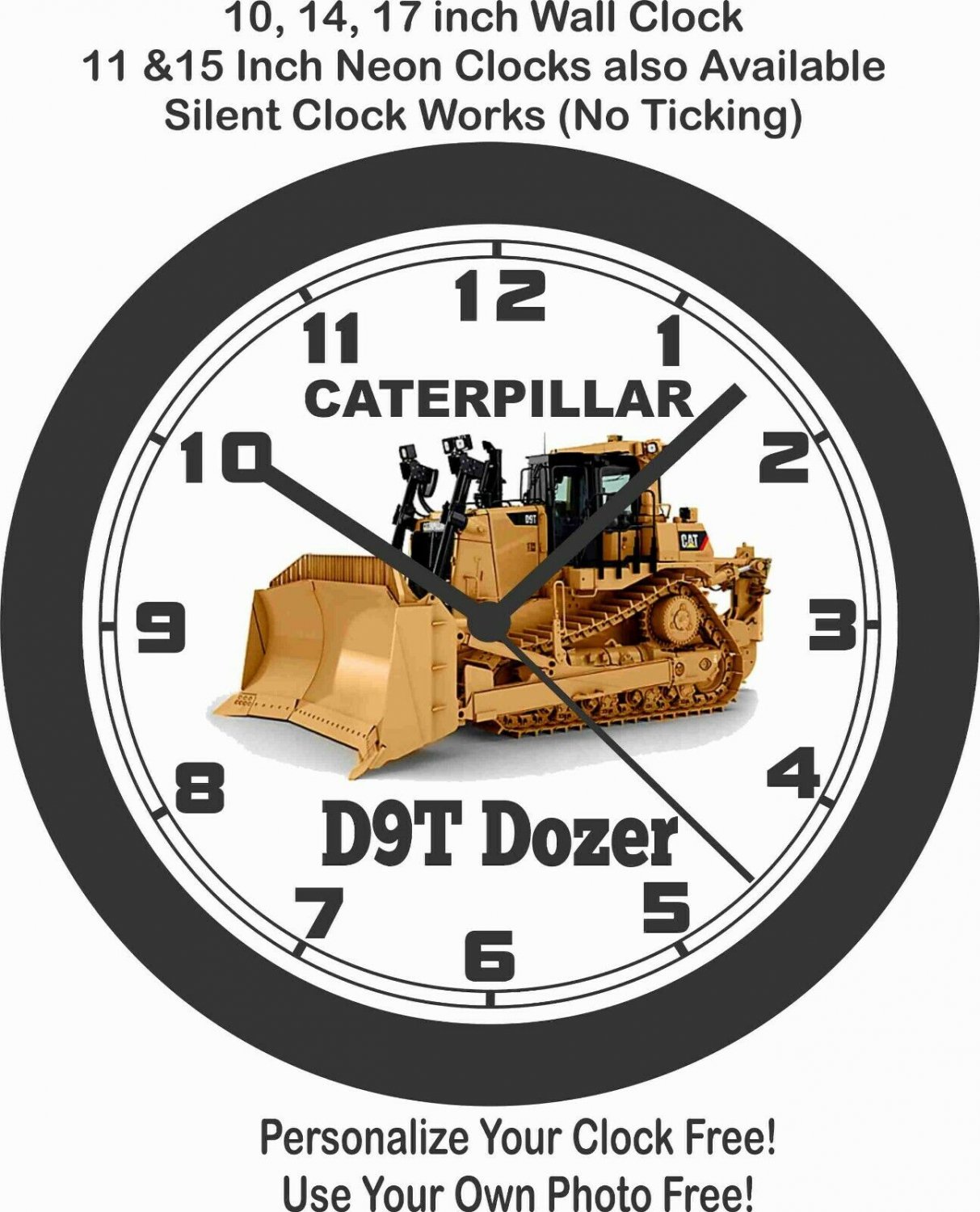 CATERPILLAR D9T DOZER WALL CLOCK-FREE USA SHIP