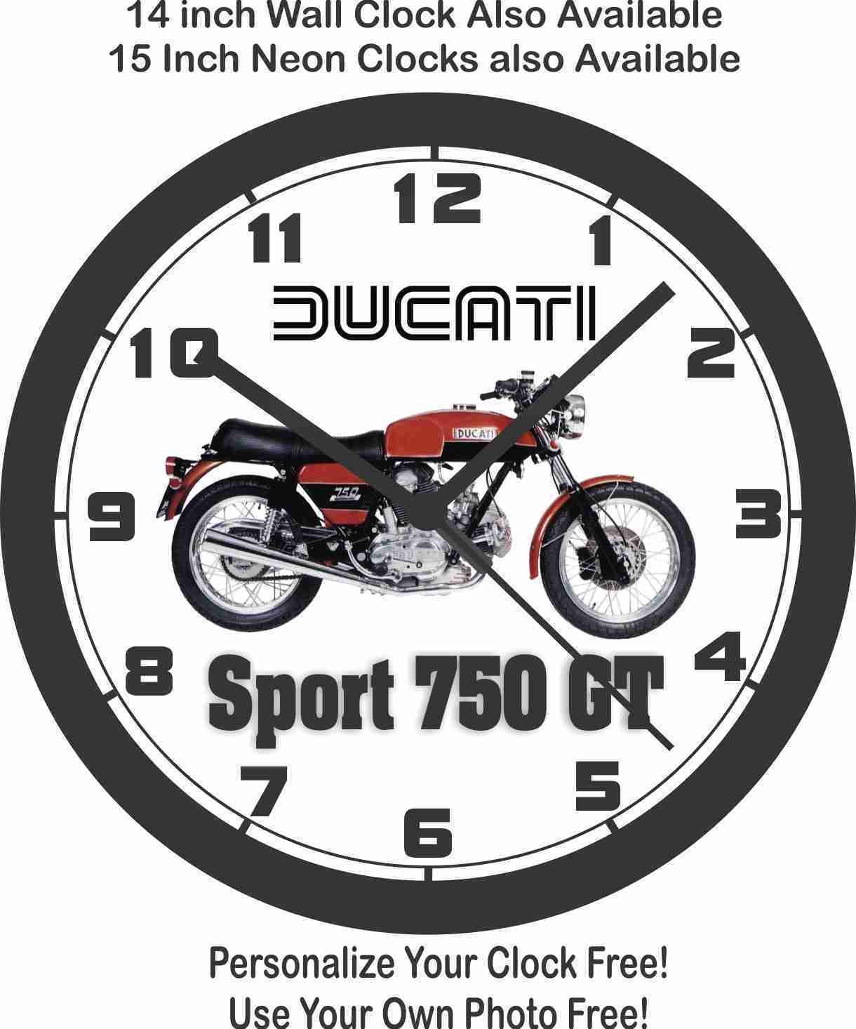 1973 DUCATI SPORT 750 GT MOTORCYCLE WALL CLOCK-NEW!