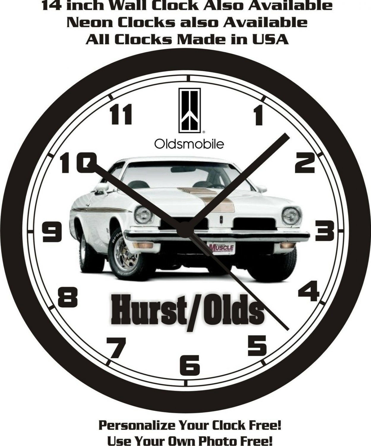 1973 OLDSMOBILE HURST/ OLDS WALL CLOCK-FREE USA SHIP!