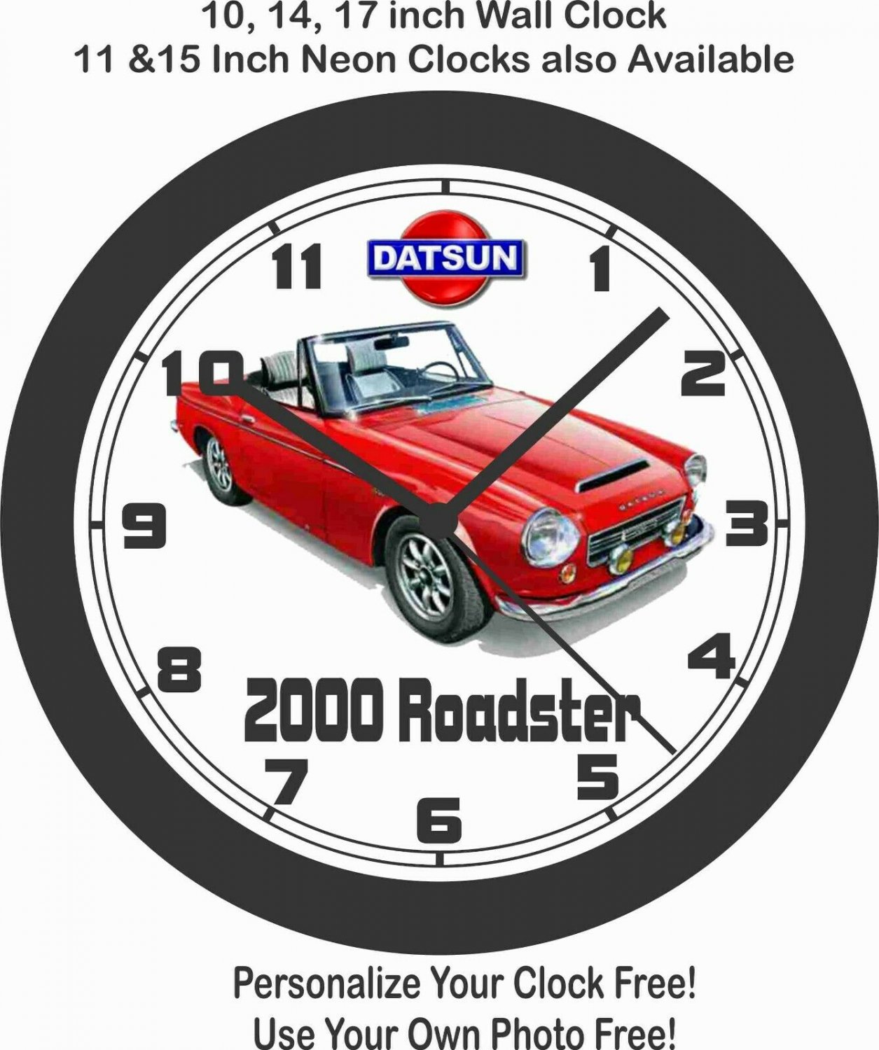 DATSUN 2000 ROADSTER 10 INCH, 14 INCH OR 17 INCH WALL CLOCK-FREE US ...
