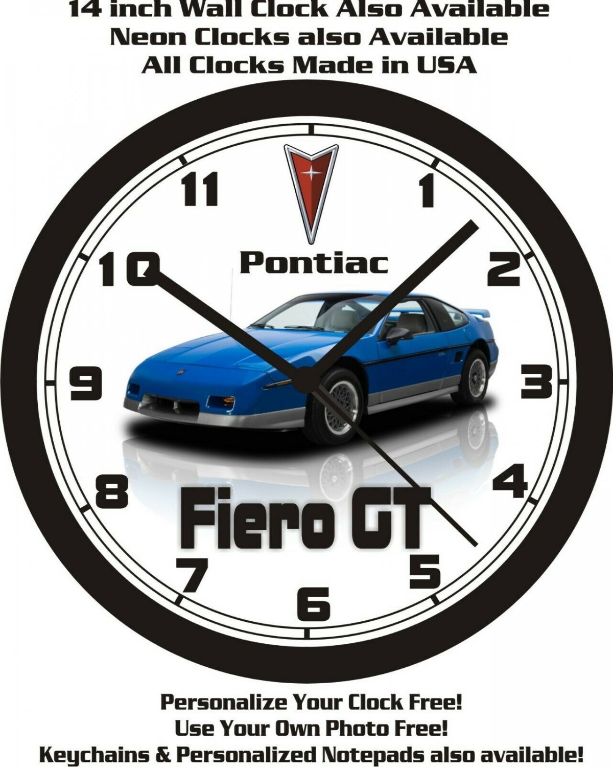 1987 PONTIAC FIERO GT WALL CLOCK-FREE USA SHIP!
