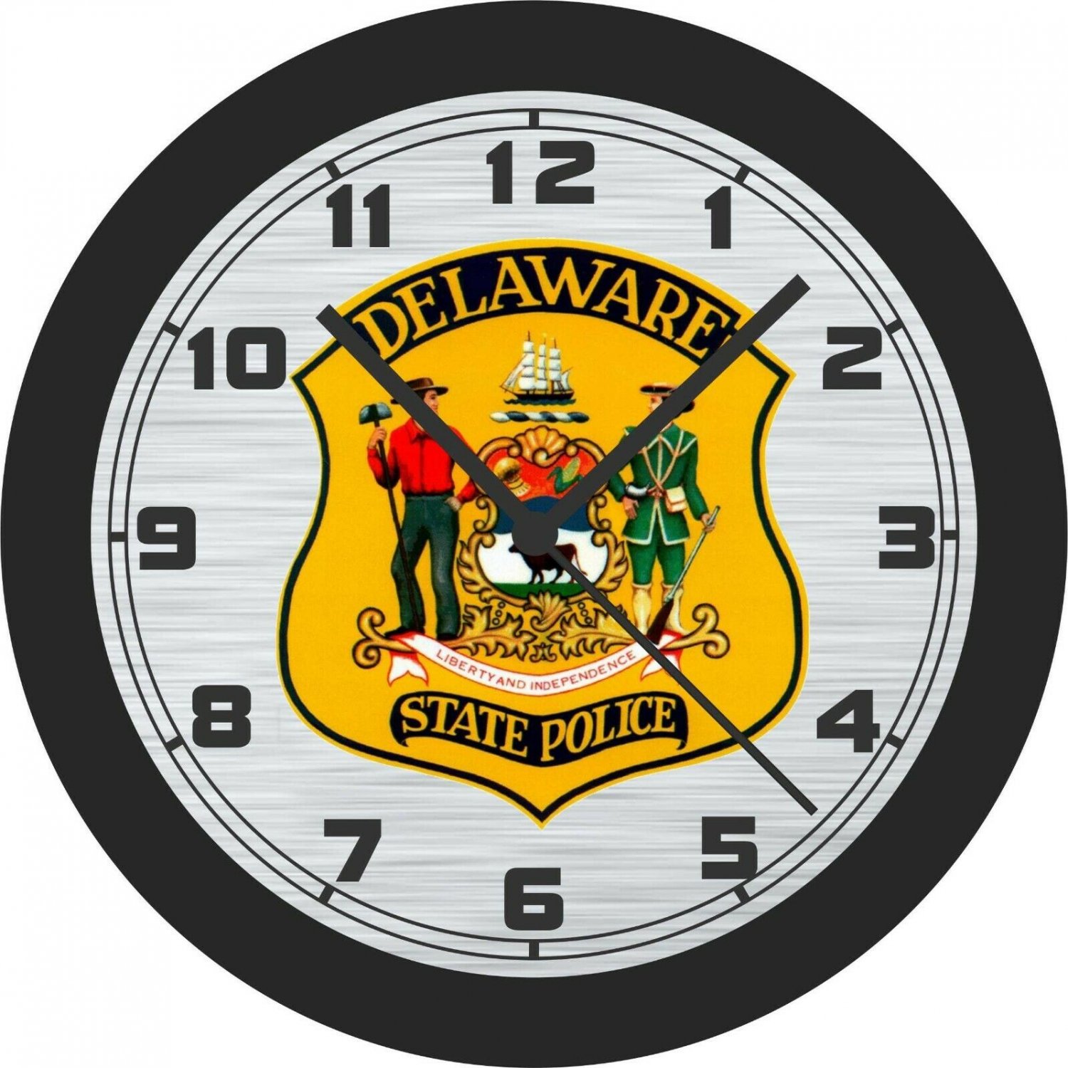 Delaware State Police Emblem Wall Clock-Free US Ship