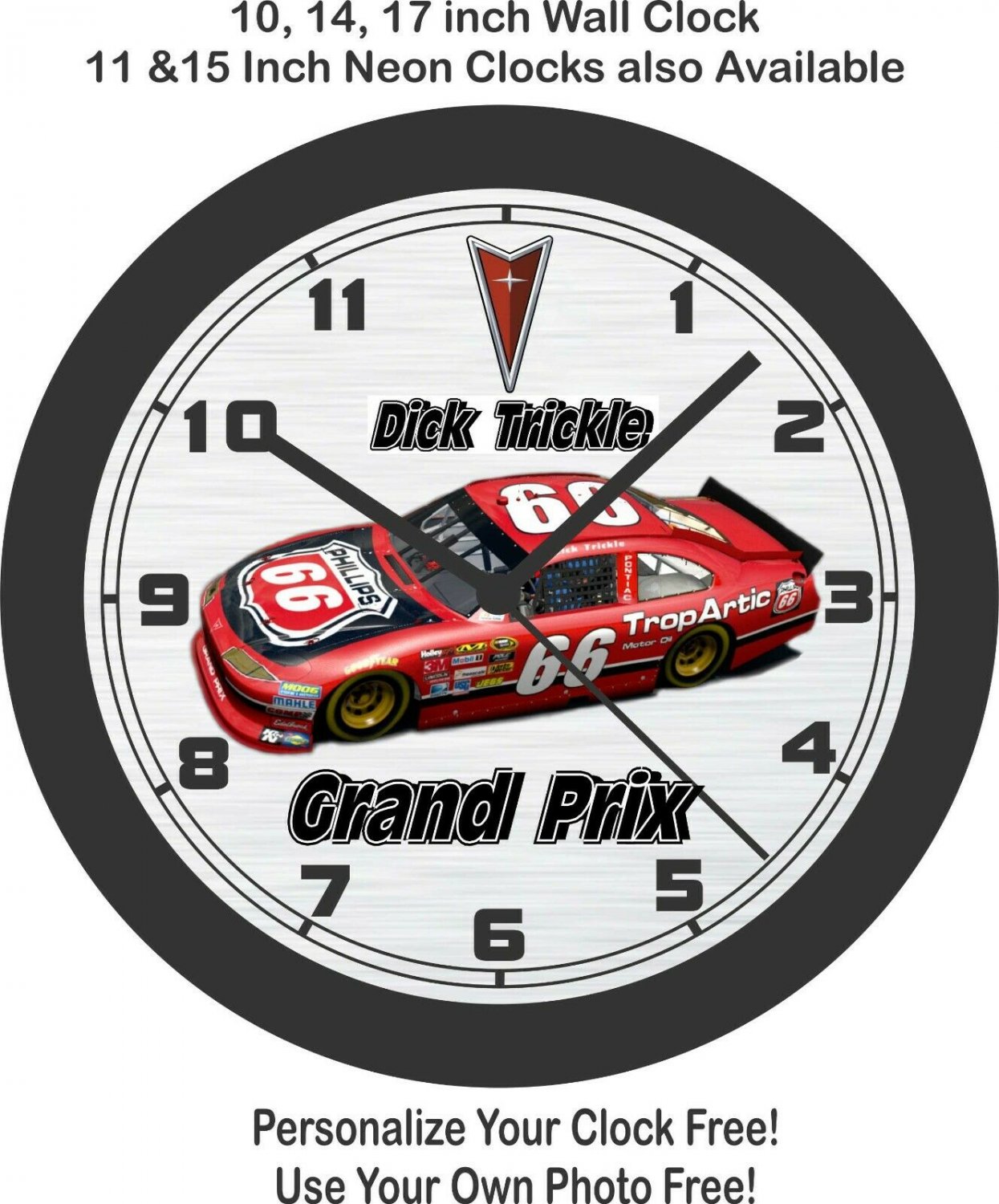 Dick Trickle Pontiac Nascar Grand Prix Wall Clock-Free US Ship