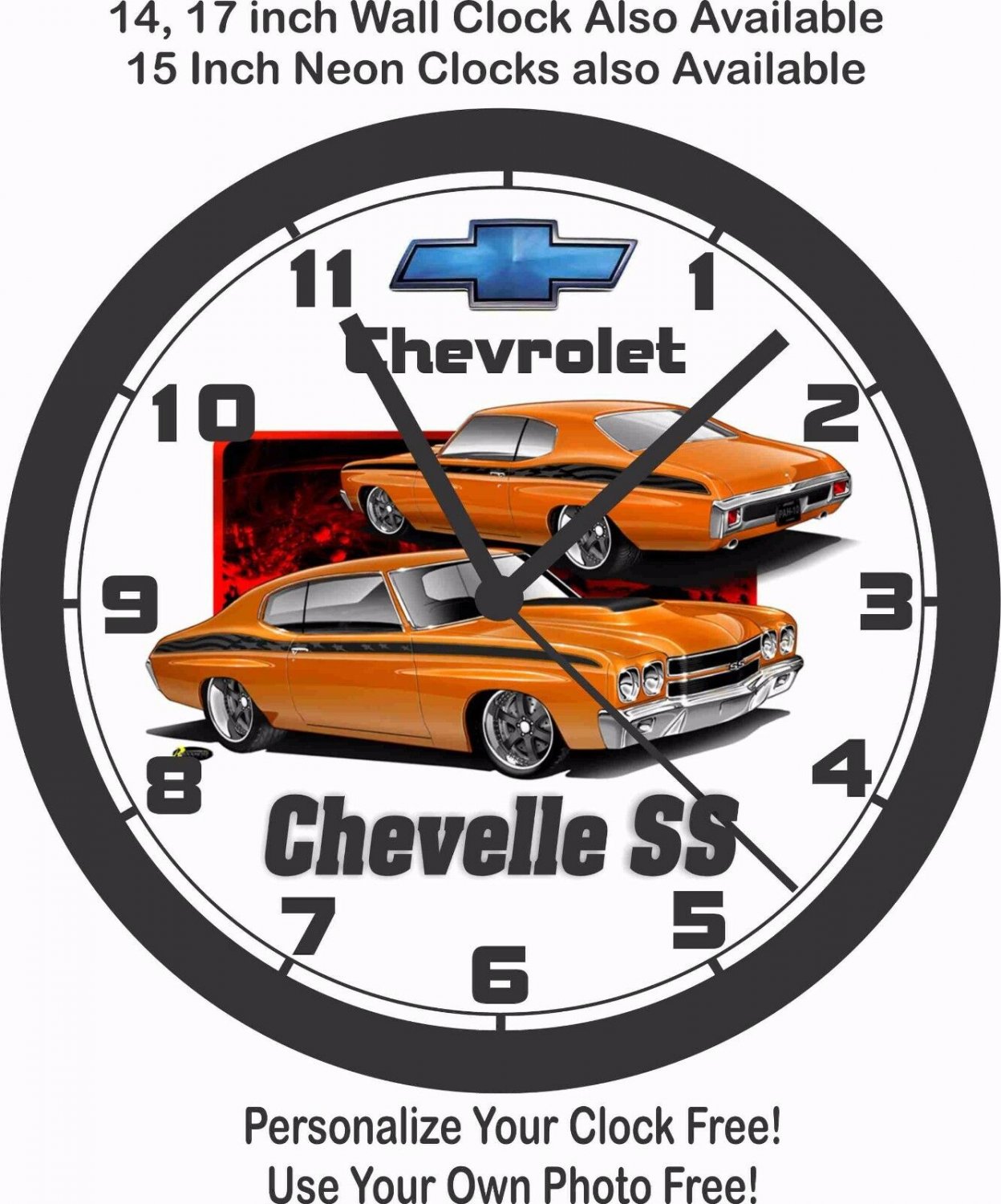 1969 CHEVROLET CHEVELLE SS WALL CLOCK-FREE USA SHIP