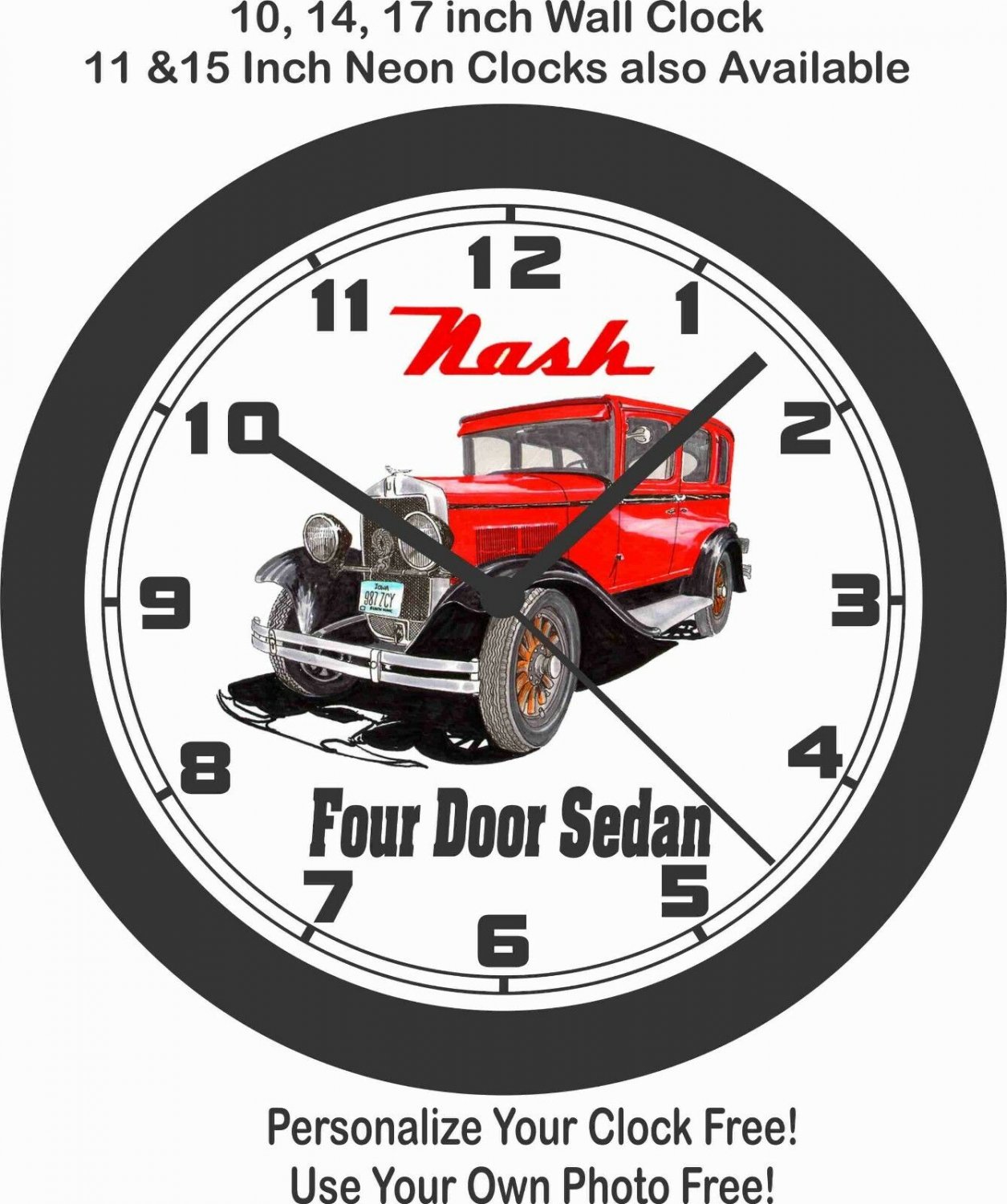 1929 NASH FOUR DOOR SEDAN WALL CLOCK-FREE USA SHIP
