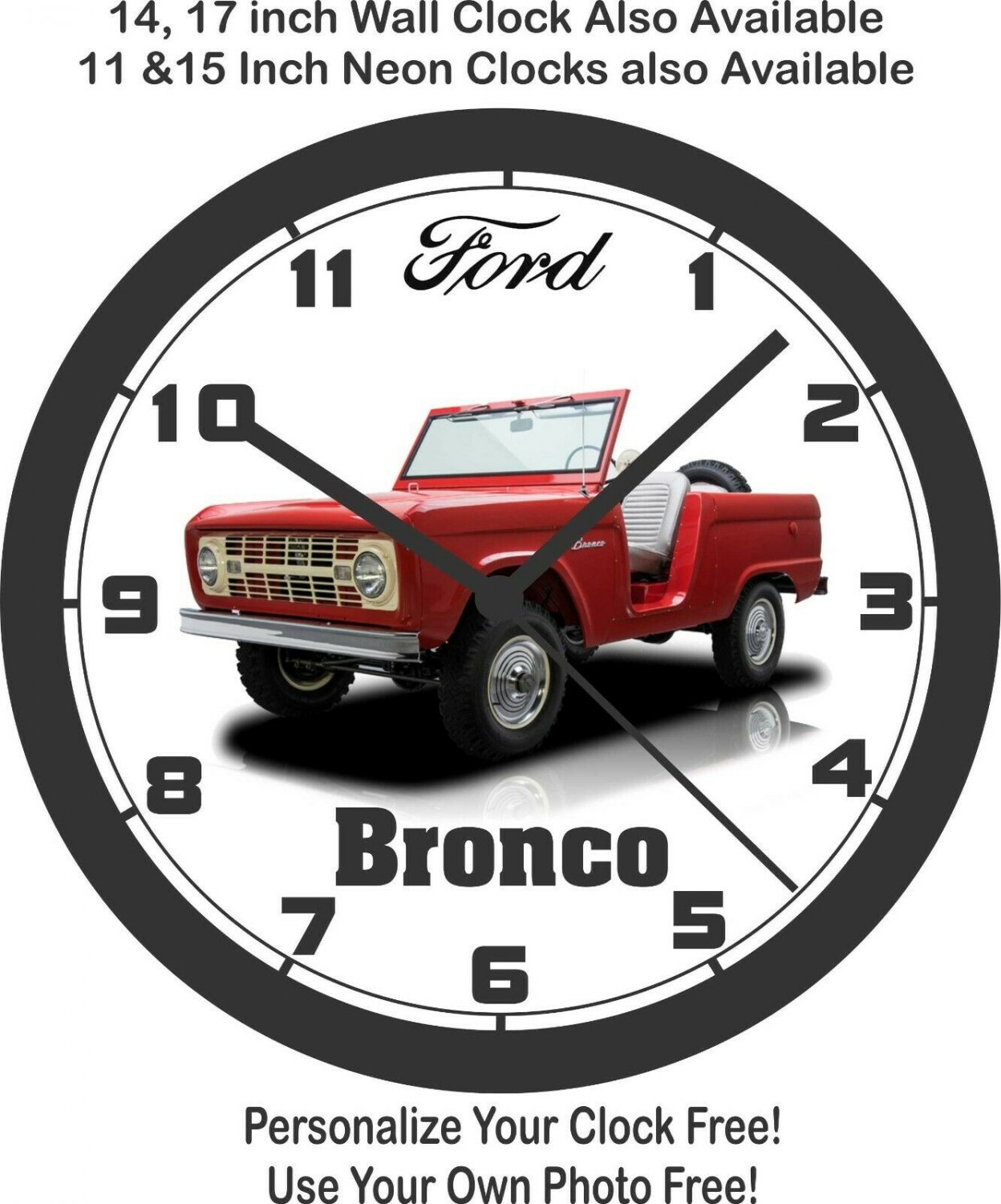 1966 FORD BRONCO WALL CLOCK-NEW!, FREE USA SHIP