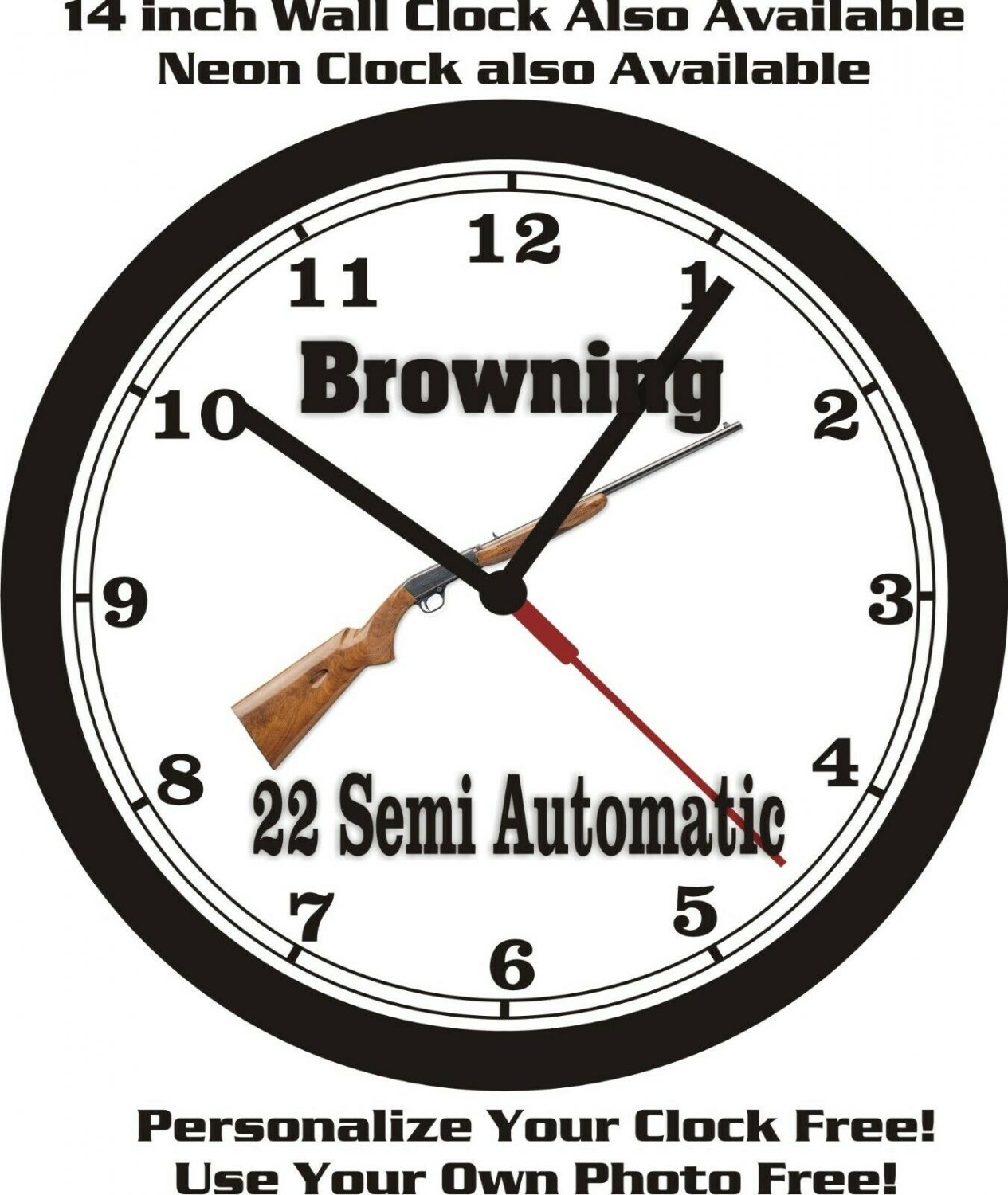 BROWNING 22 SEMI-AUTOMATIC WALL CLOCK-FREE USA SHIP