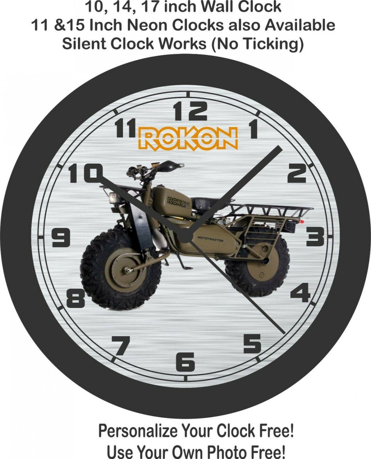 Rokon Motor-Tractor Motorcycle Wall Clock-Free US Ship-Ural, Triumph