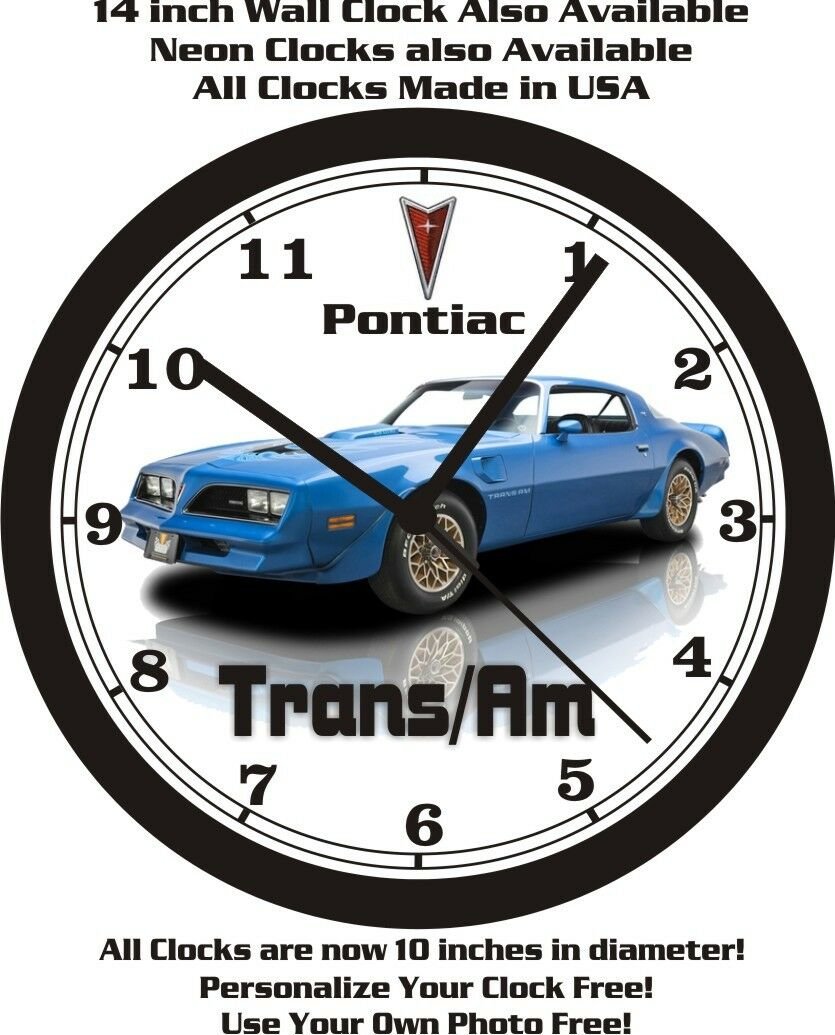 1977-1978 PONTIAC TRANS/AM FIREBIRD WALL CLOCK-FREE USA SHIP