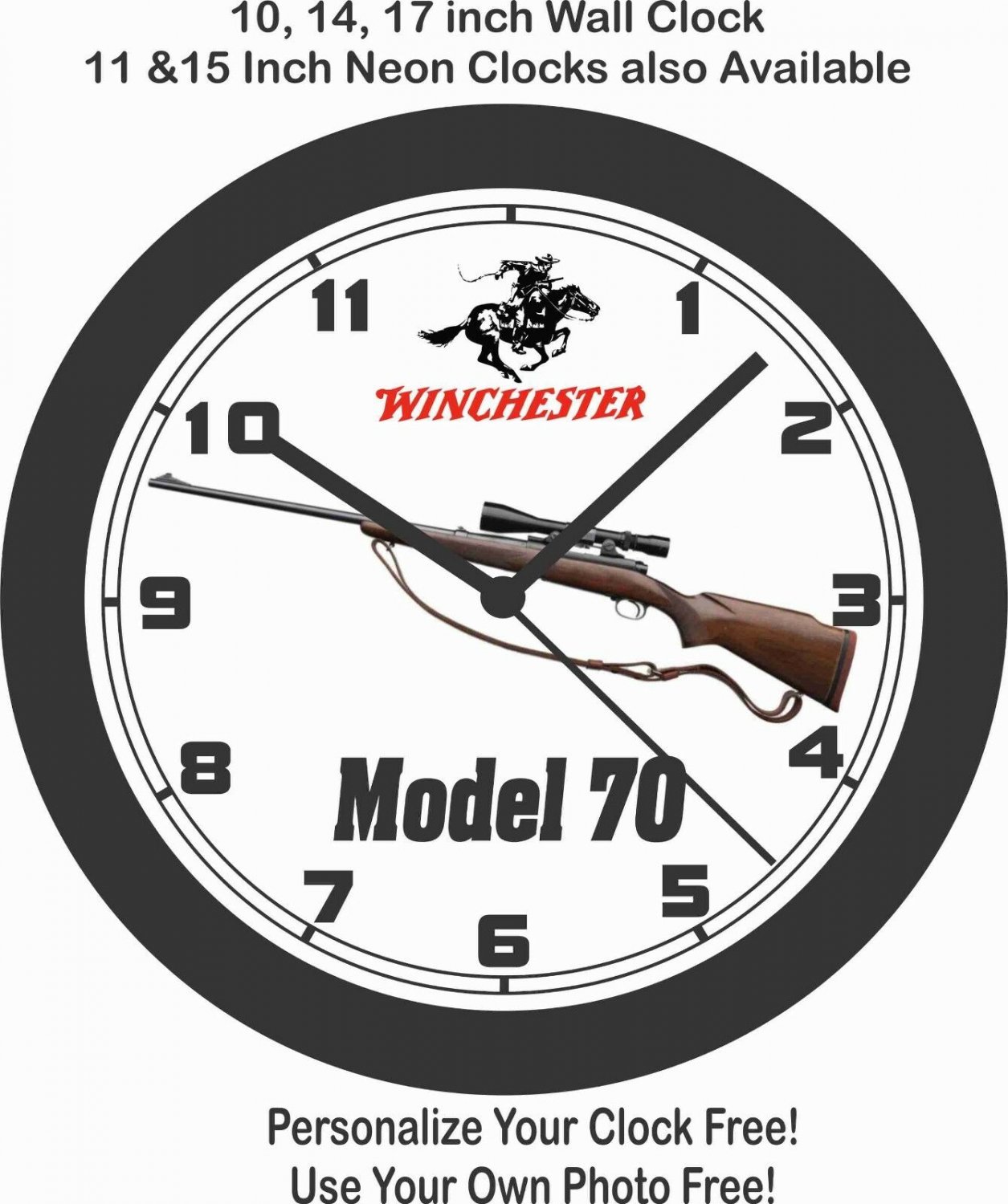 WINCHESTER MODEL 70 BOLT ACTION RIFLE WALL CLOCK-FREE USA SHIP-BROWNING