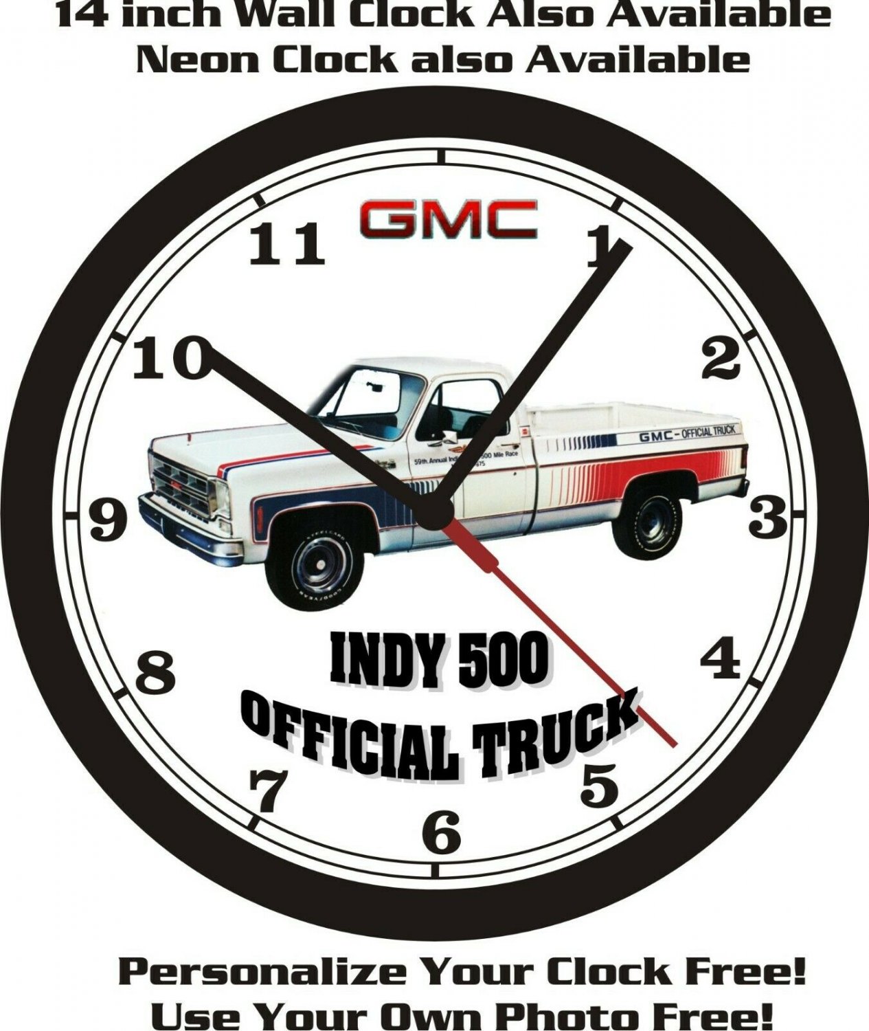 1975 GMC INDY 500 OFFICIAL TRUCK WALL CLOCK-FREE USA SHIP!-Chevrolet-Ford