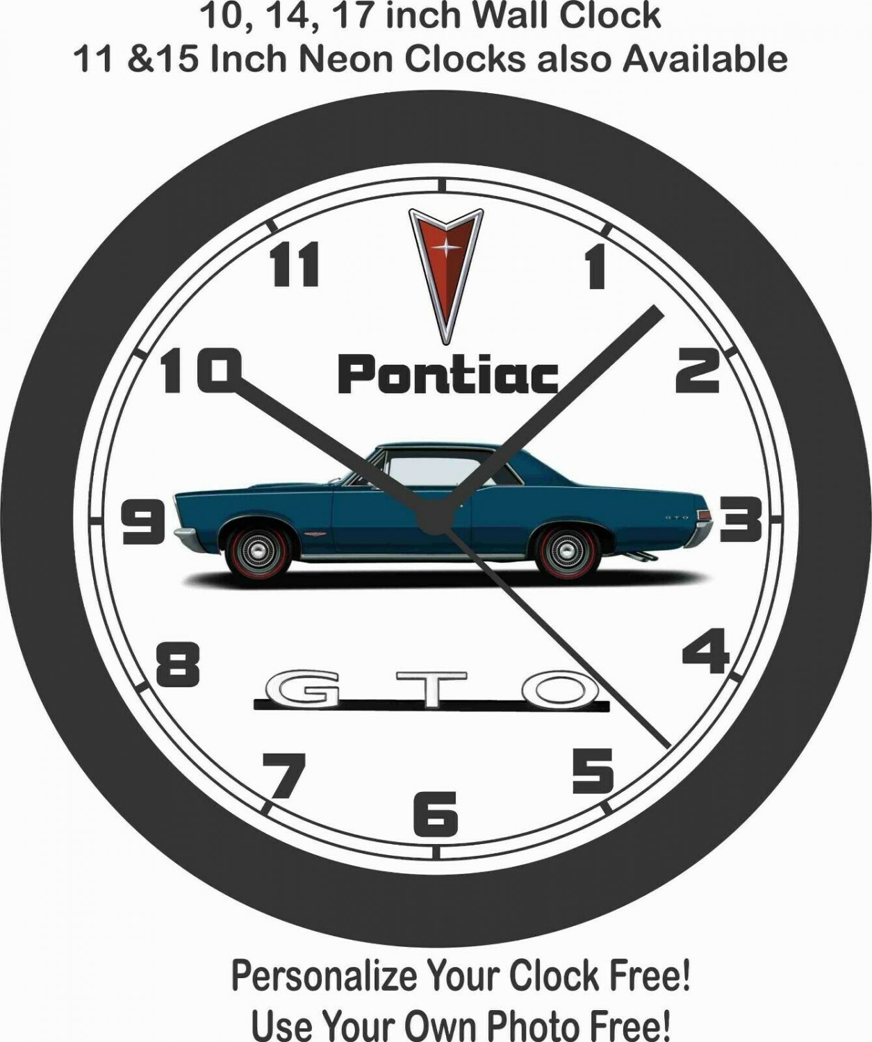 1965 PONTIAC GTO WALL CLOCK-CHOOSE 1 OF 2-NEW! FREE USA SHIP