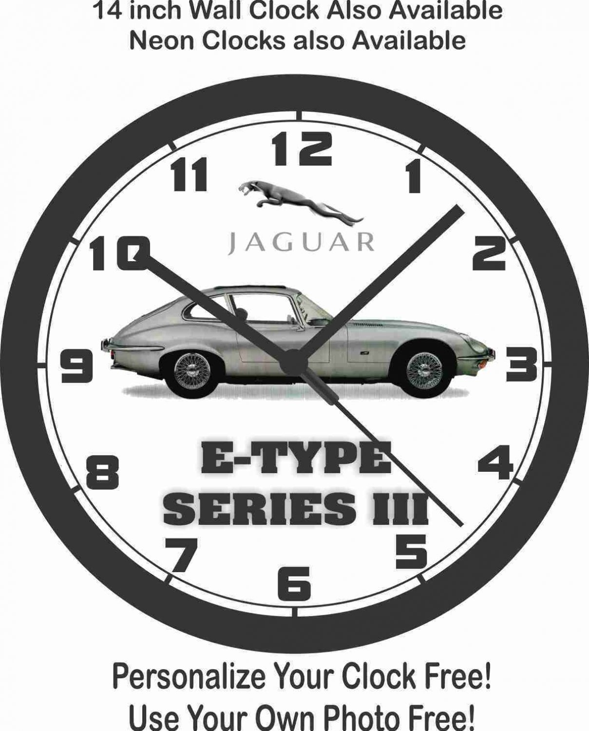 JAGUAR E-TYPE SERIES III WALL CLOCK-MERCEDES BENZ, TRIUMPH, VW