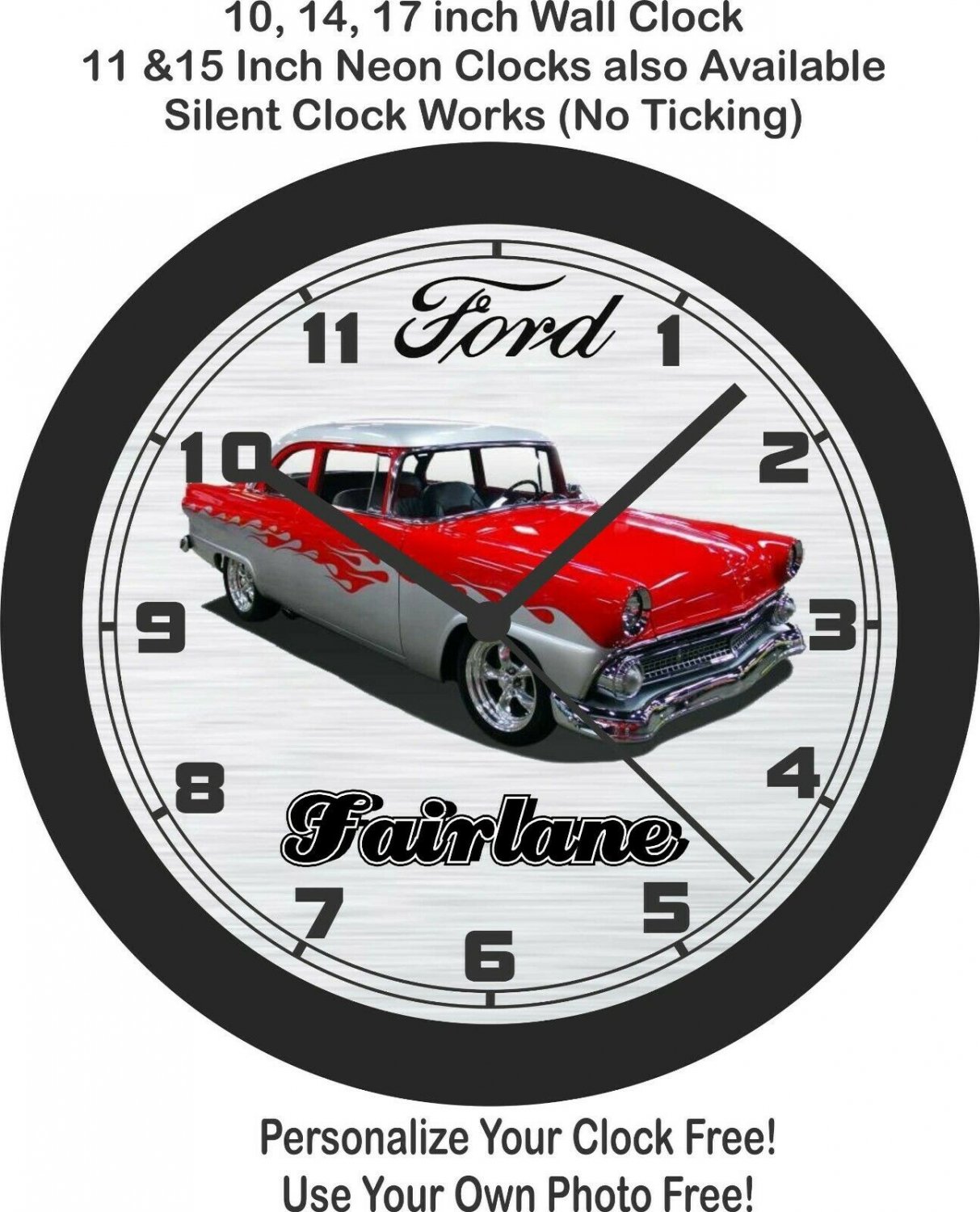 1955 Ford Fairlane Wall Clock-Free US Ship, Chevrolet, Dodge, Pontiac