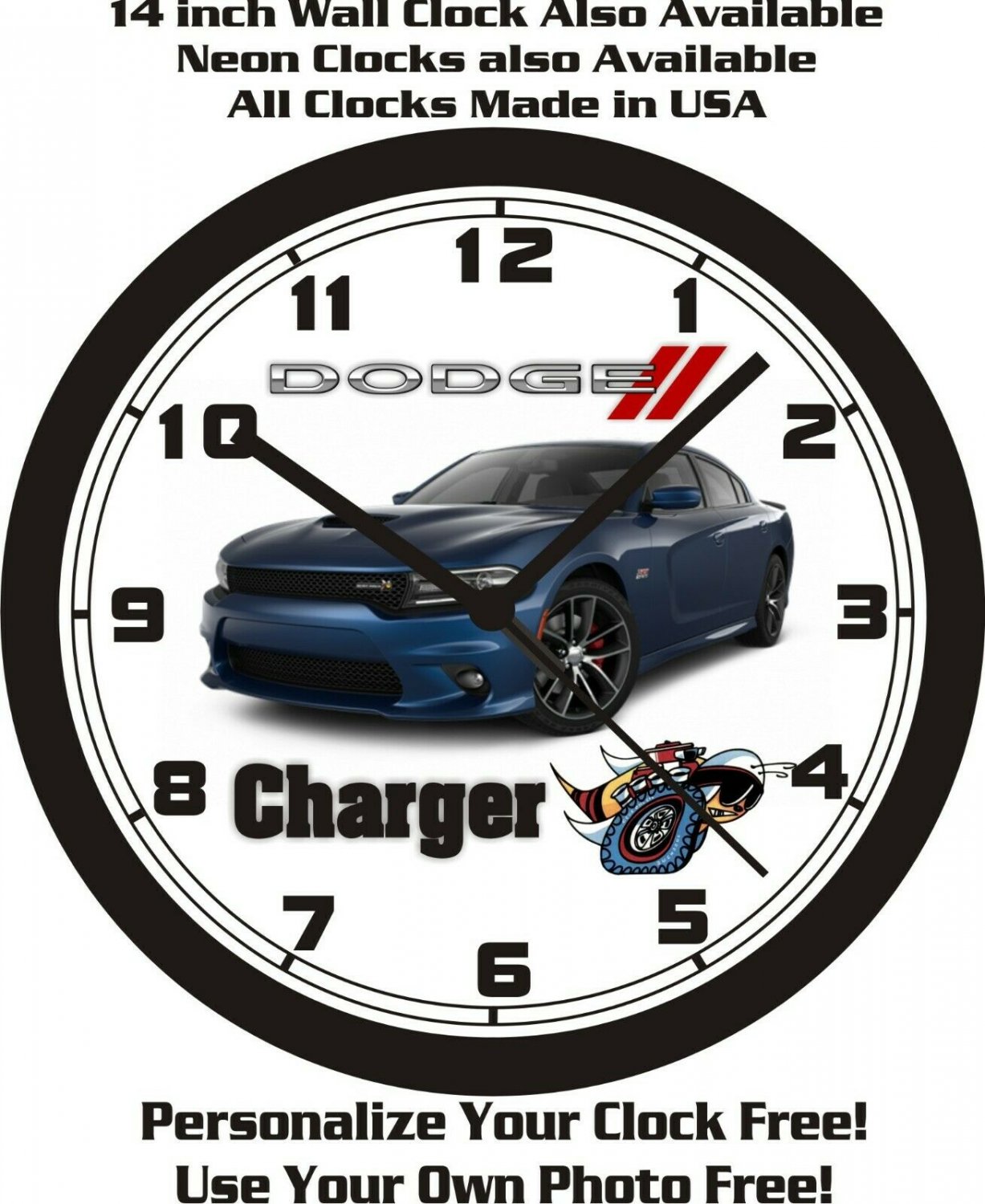 2015-2020 DODGE CHARGER R/T SCAT PACK WALL CLOCK-FREE USA SHIP!