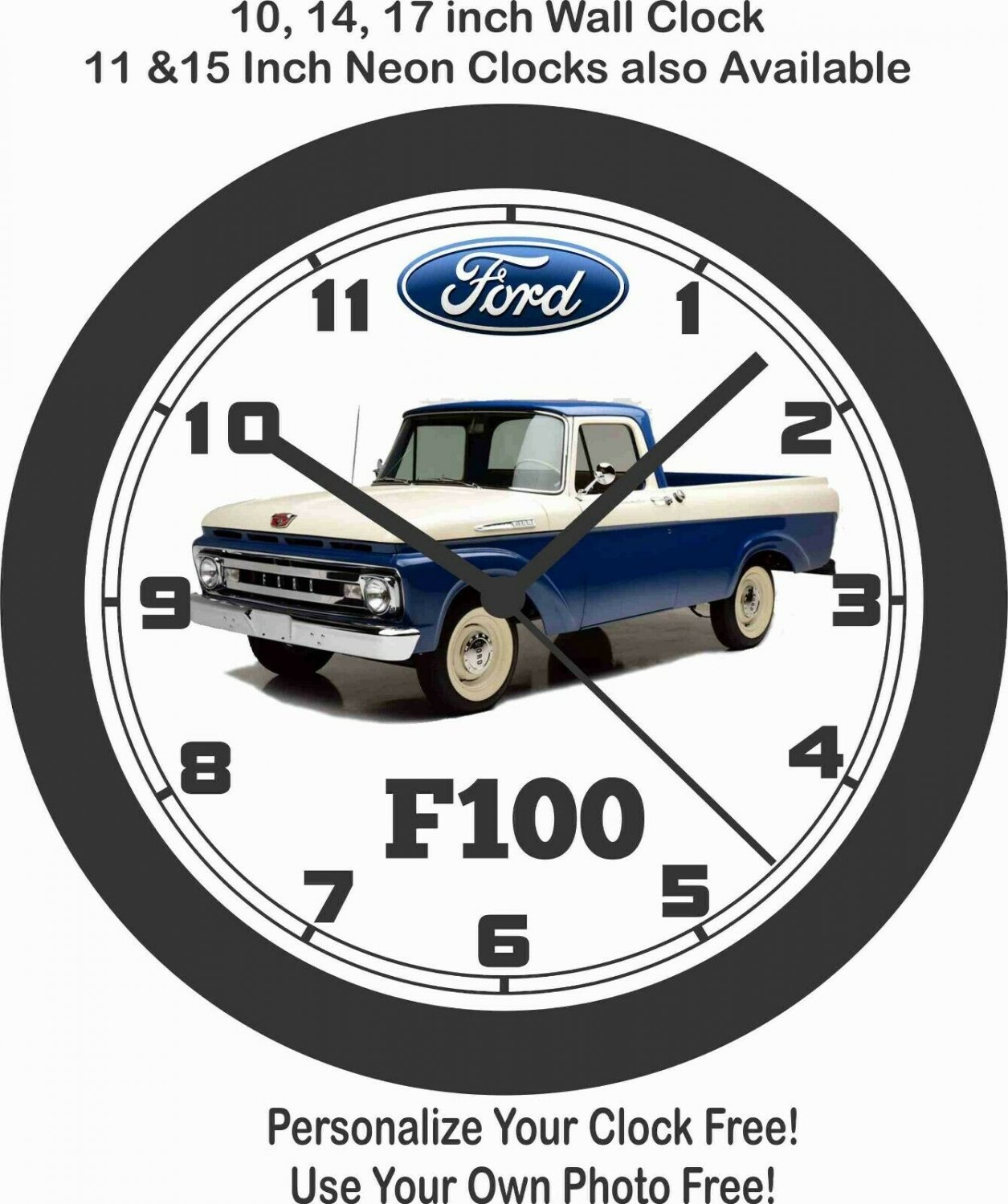 1961 FORD F100 PICKUP TRUCK WALL CLOCK-GMC, DODGE, CHEVROLET