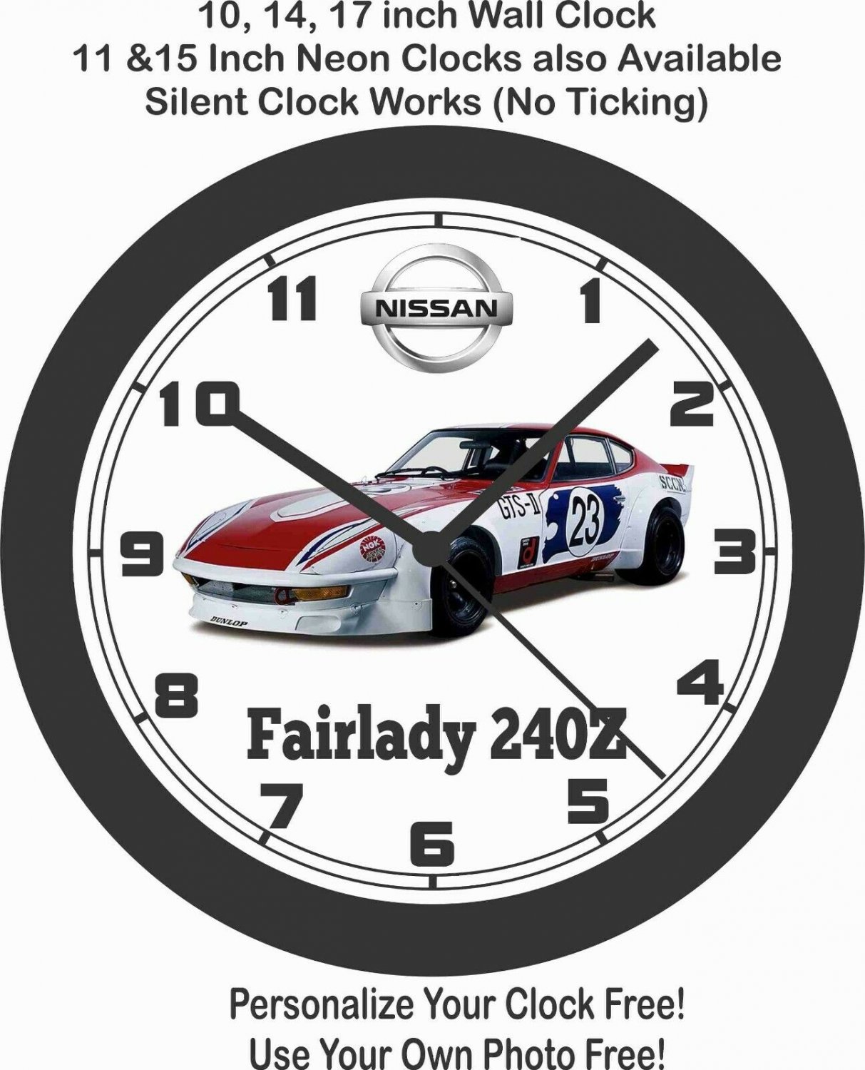 Nissan Fairlady 240Z Rally Car Wall Clock-Free USA Ship-Datsun