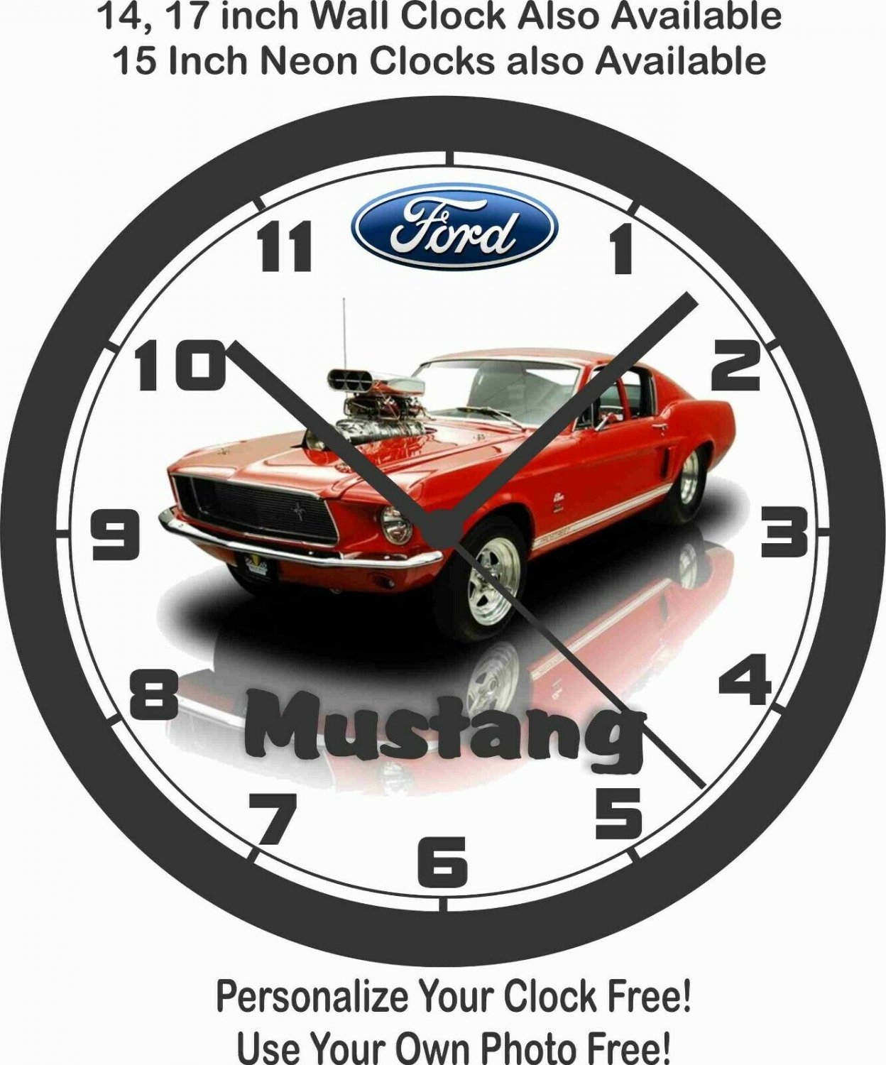 1967 FORD MUSTANG STREET ROD WALL CLOCK-FREE USA SHIP
