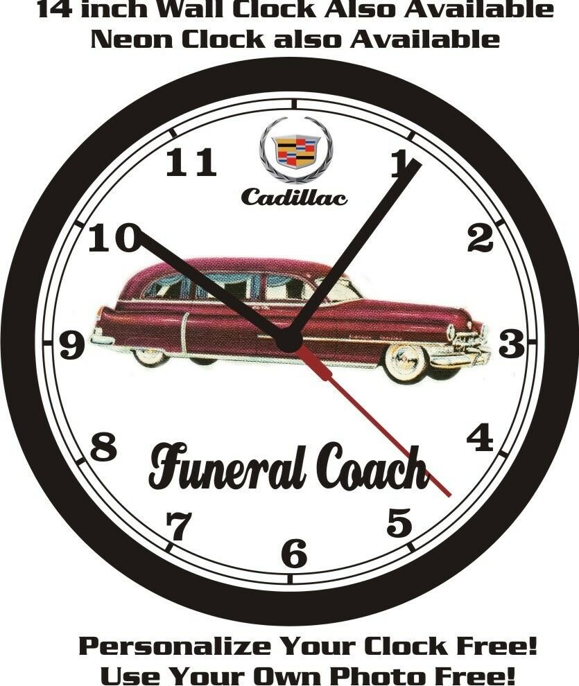 1952 SUPERIOR-CADILLAC FUNERAL COACH WALL CLOCK-FREE USA SHIP!