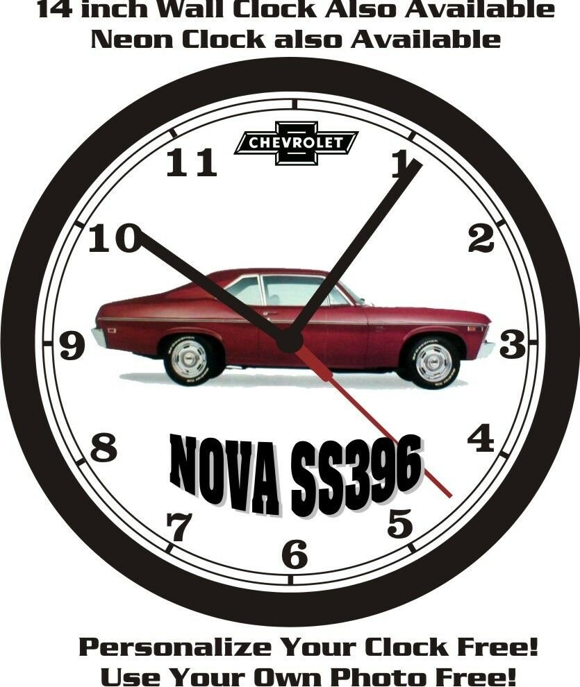 1969 CHEVROLET NOVA SS396 WALL CLOCK-FREE USA SHIP!