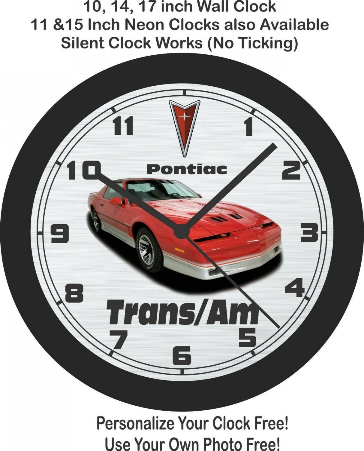 1985 Pontiac Firebird Trans/Am Wall Clock-Free US Ship