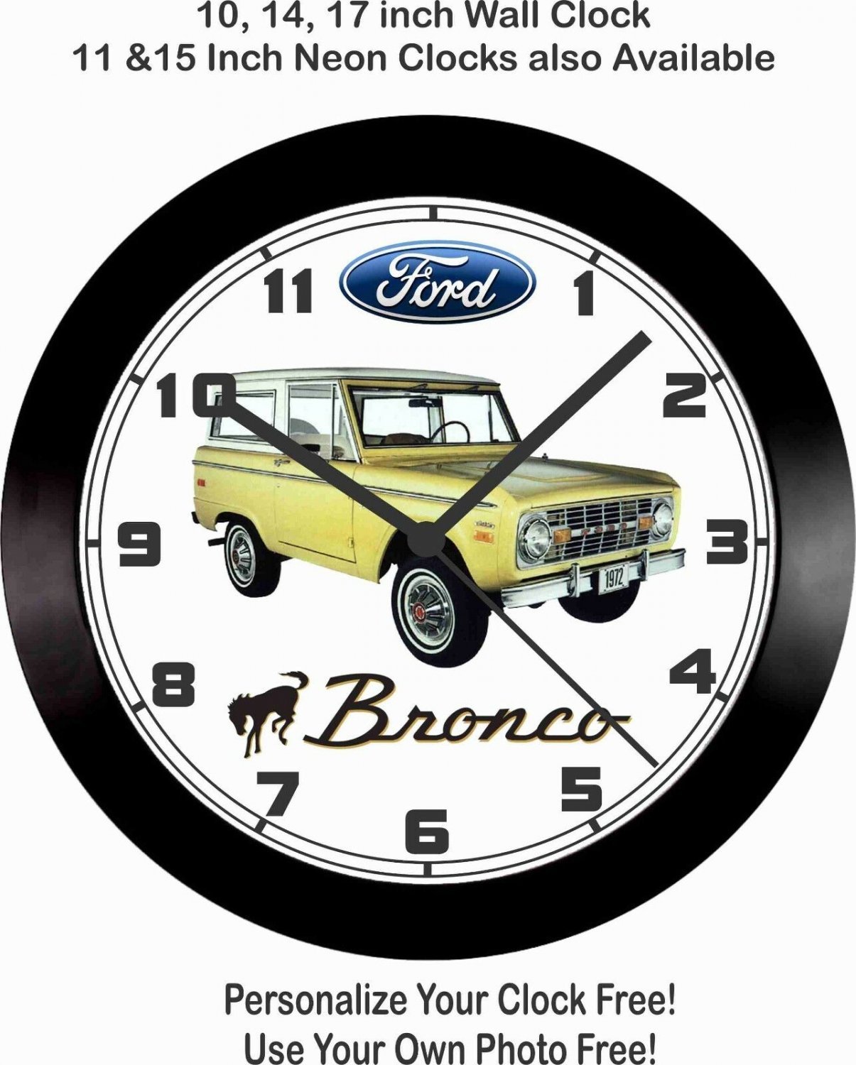 1972 FORD BRONCO WALL CLOCK-FREE USA SHIP! Chevrolet, GMC, Dodge, Blazer