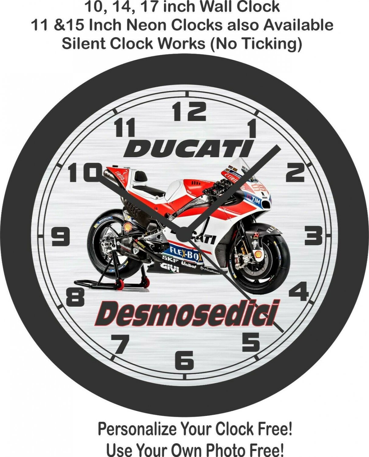2017 Ducato Desmosedici Moto GP Superbike Wall Clock-Free US Ship-Honda ...