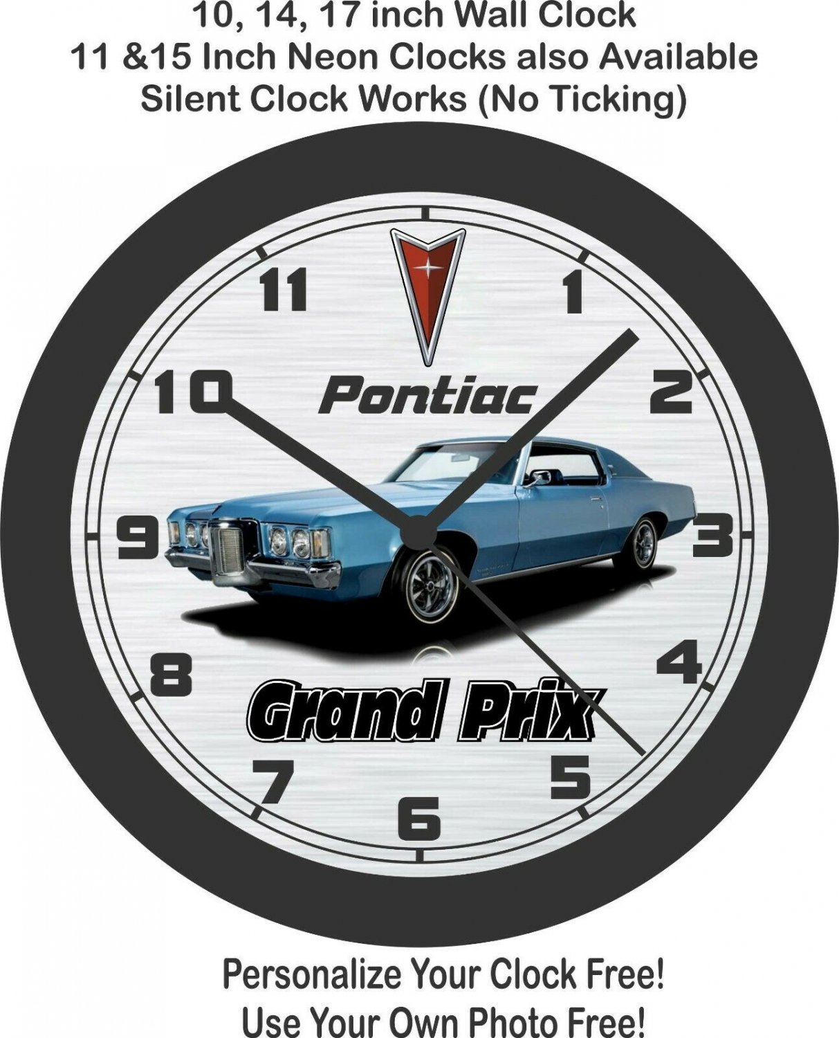 1969 Pontiac Grand Prix Wall Clock-Free USA Ship