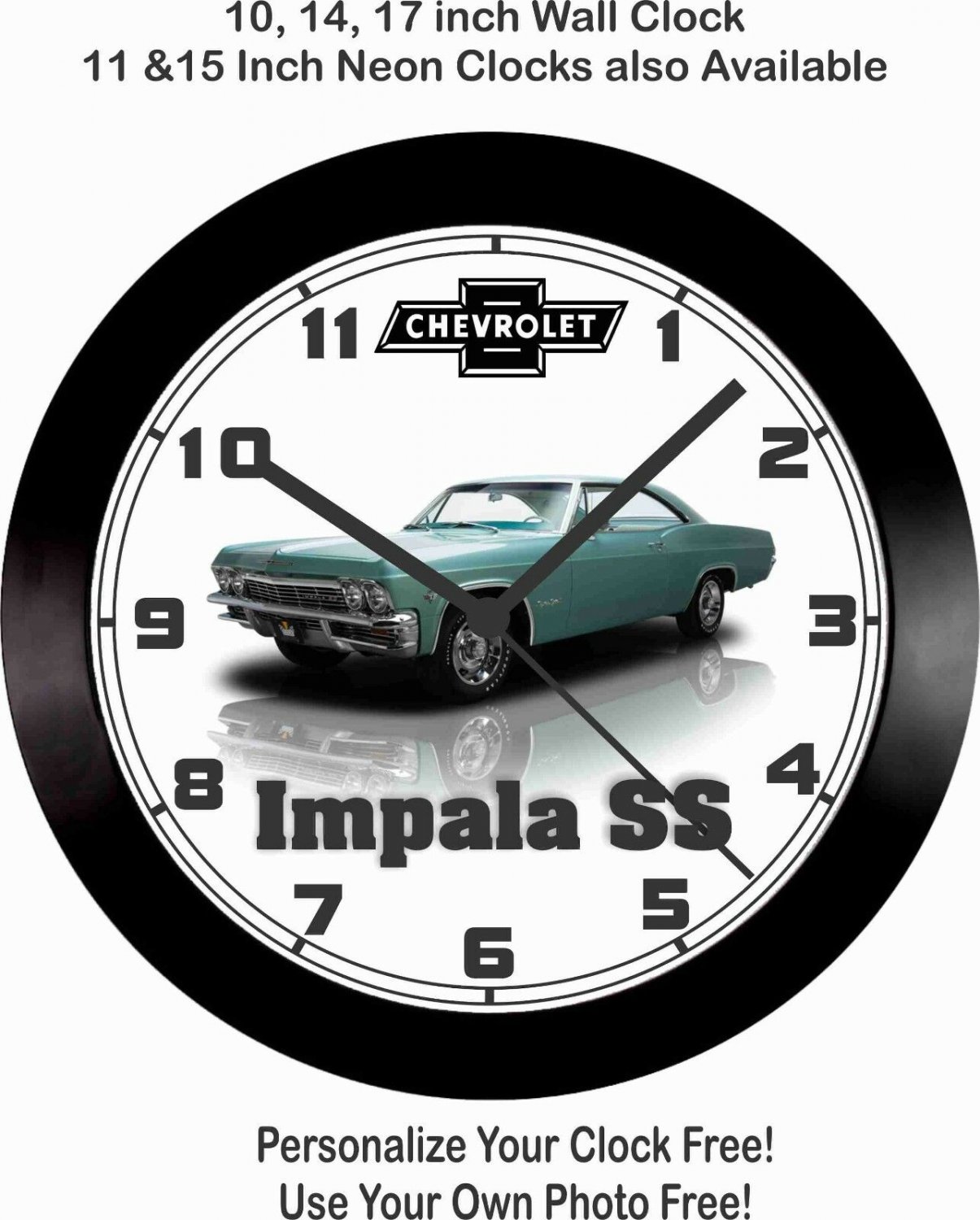 1965 CHEVROLET IMPALA SS WALL CLOCK-FREE US SHIP, Ford, Dodge, Pontiac